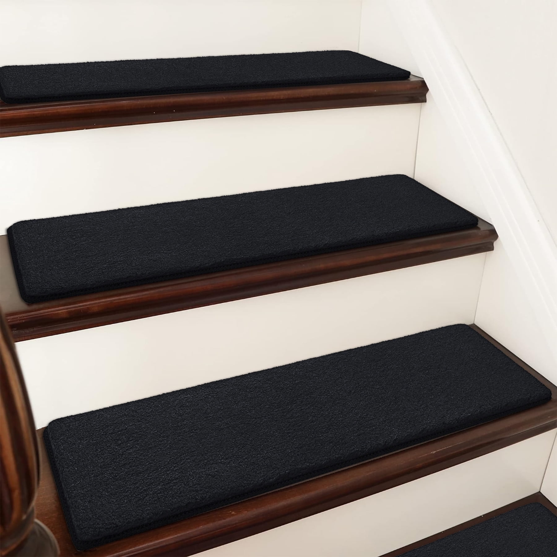 PURE ERA Plush Carpet Stair Treads Cover Stair Steps Rugs Non-Slip Mat ...