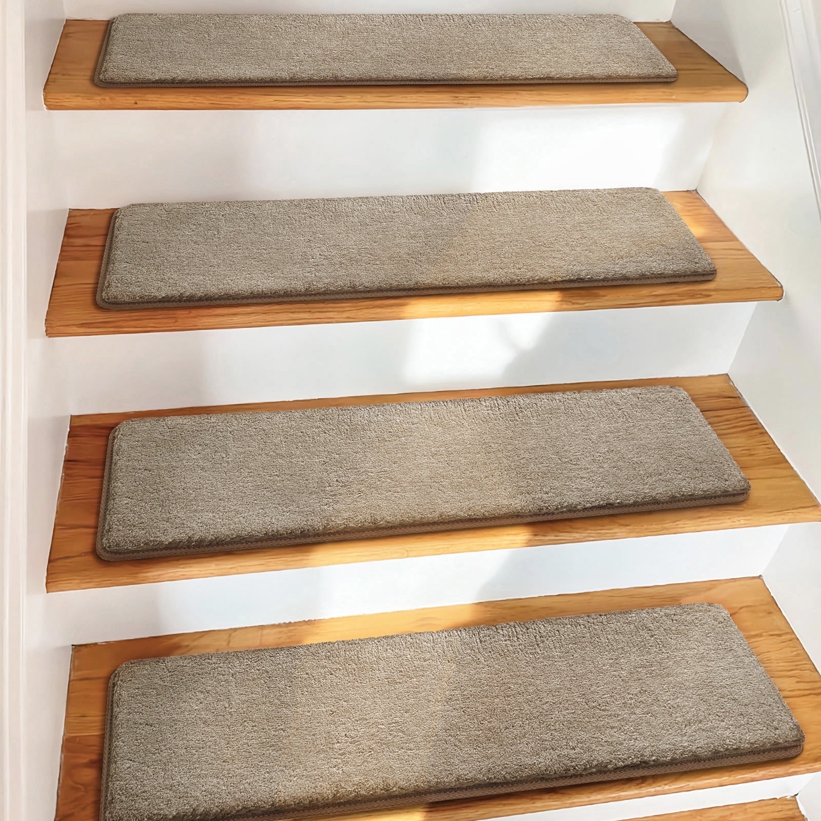 PURE ERA Plush Carpet Stair Treads Cover Stair Steps Rugs Non-Slip Mat ...