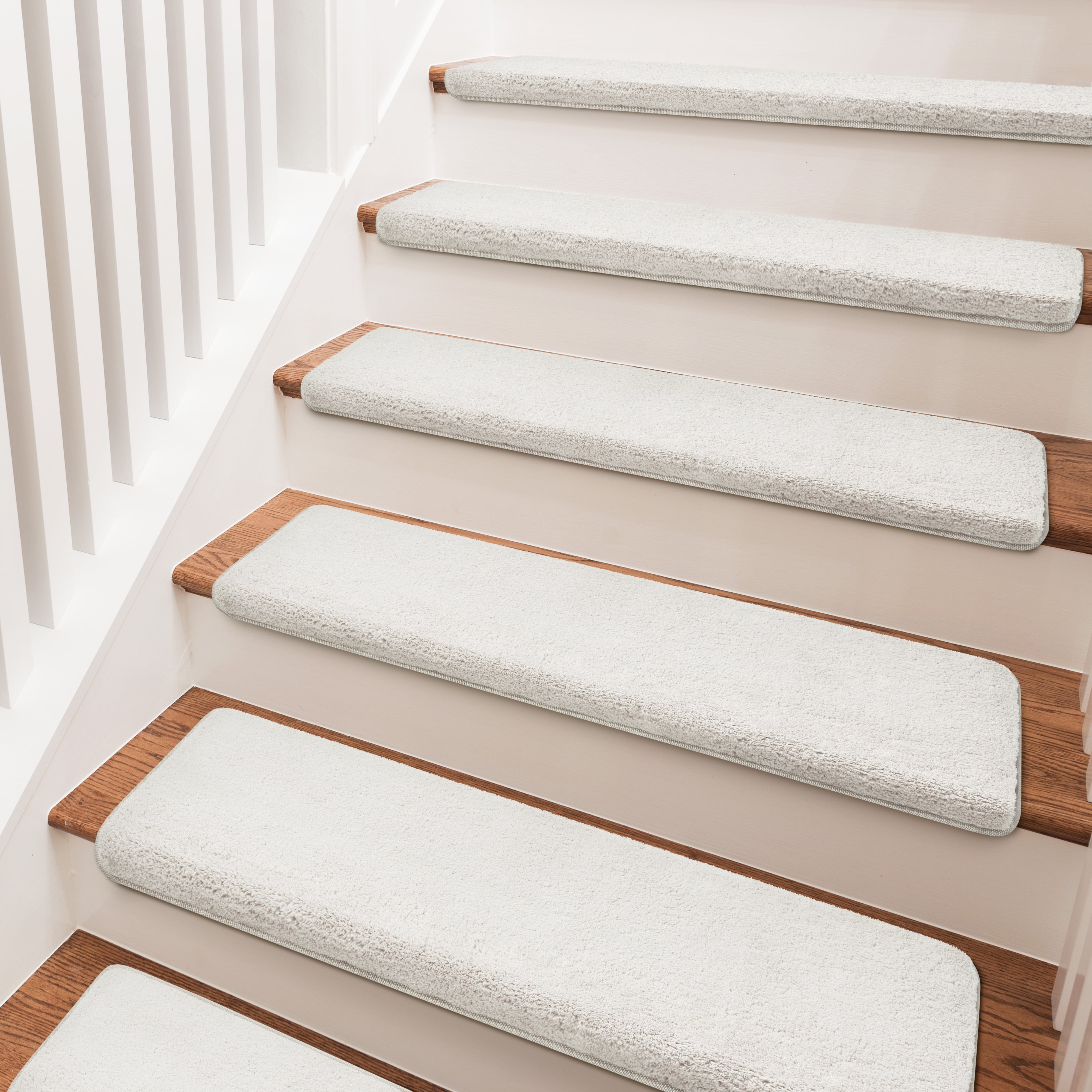 PURE ERA Self Adhesive Bullnose Stair Treads Set of 14 Ultra Plush Soft ...