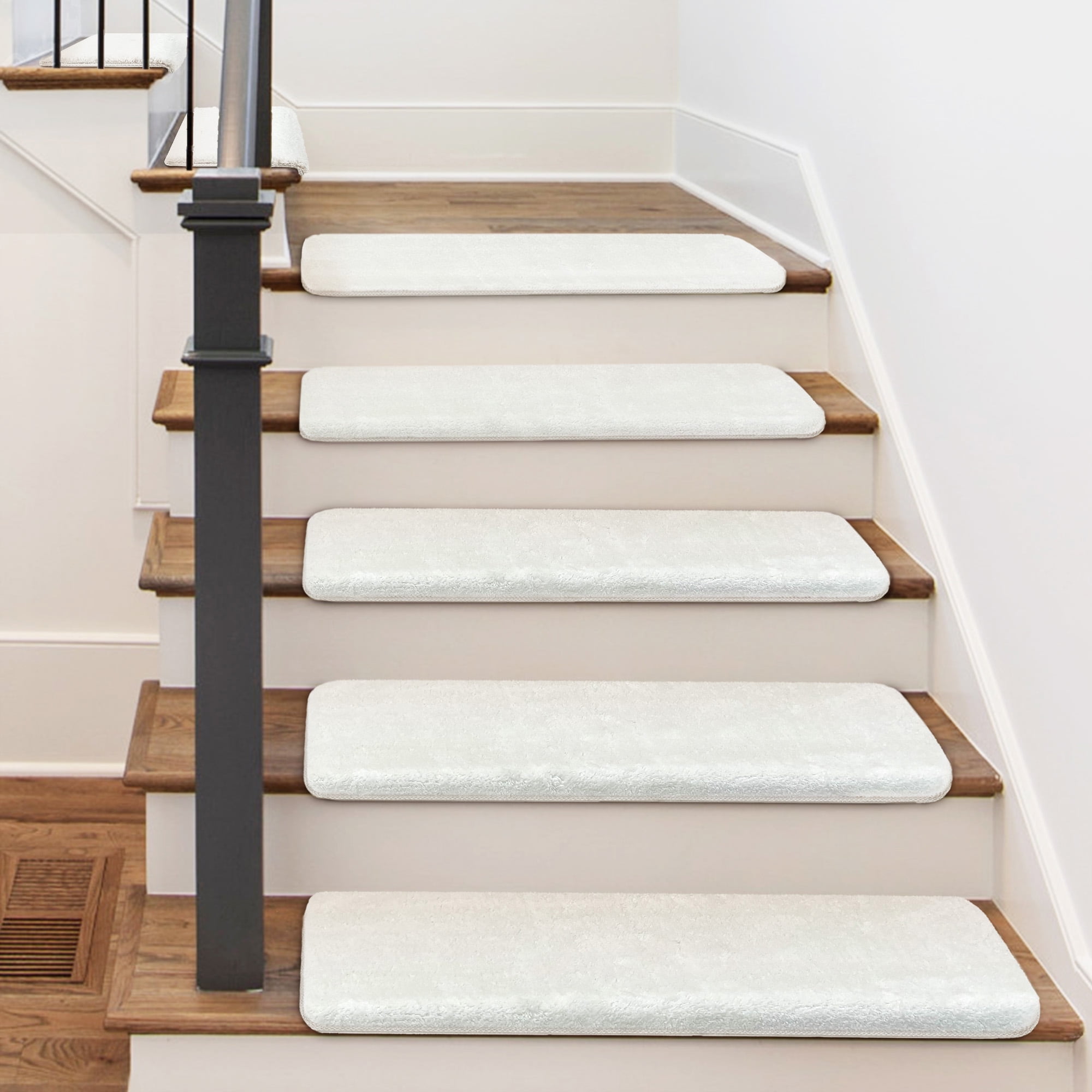 PURE ERA Self Adhesive Bullnose Stair Treads Set of 14 Ultra Plush Soft ...