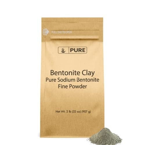 PURE ORIGINAL INGREDIENTS Bentonite Clay 2 lb Fine Powder, Pure Sodium ...