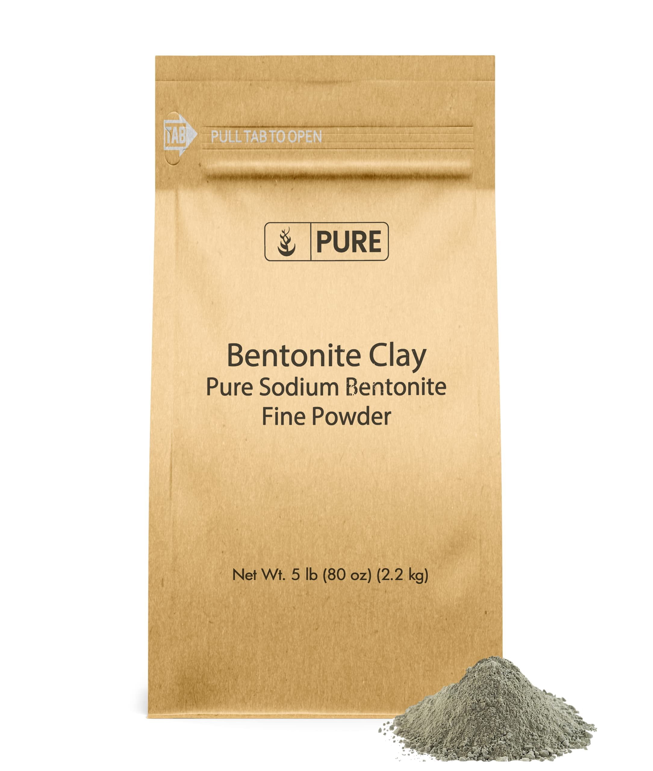 PURE ORIGINAL INGREDIENTS Bentonite Clay 5 lb Fine Powder, Sodium ...
