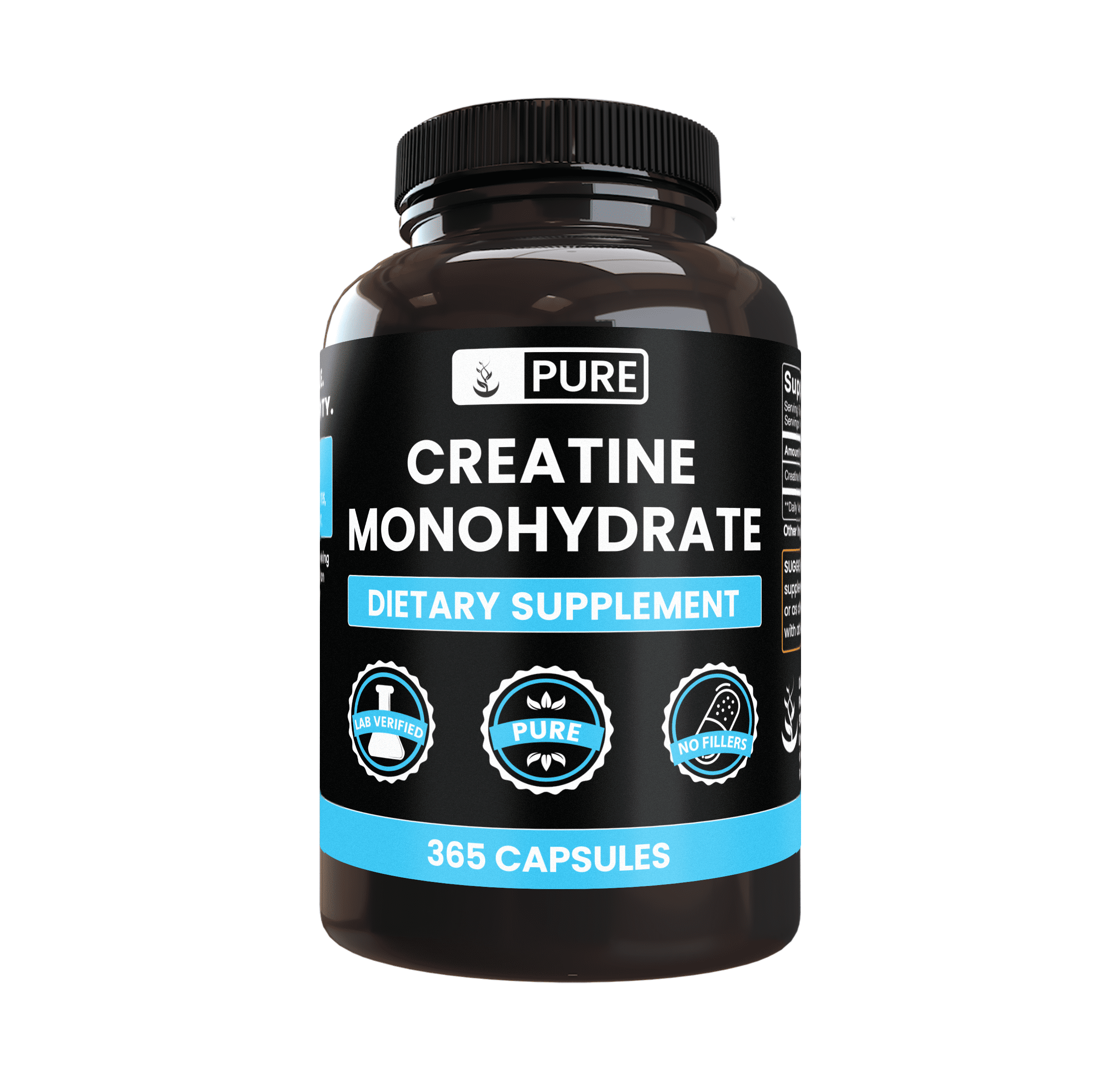 PURE ORIGINAL INGREDIENTS Creatine Monohydrate 365 Capsules No ...