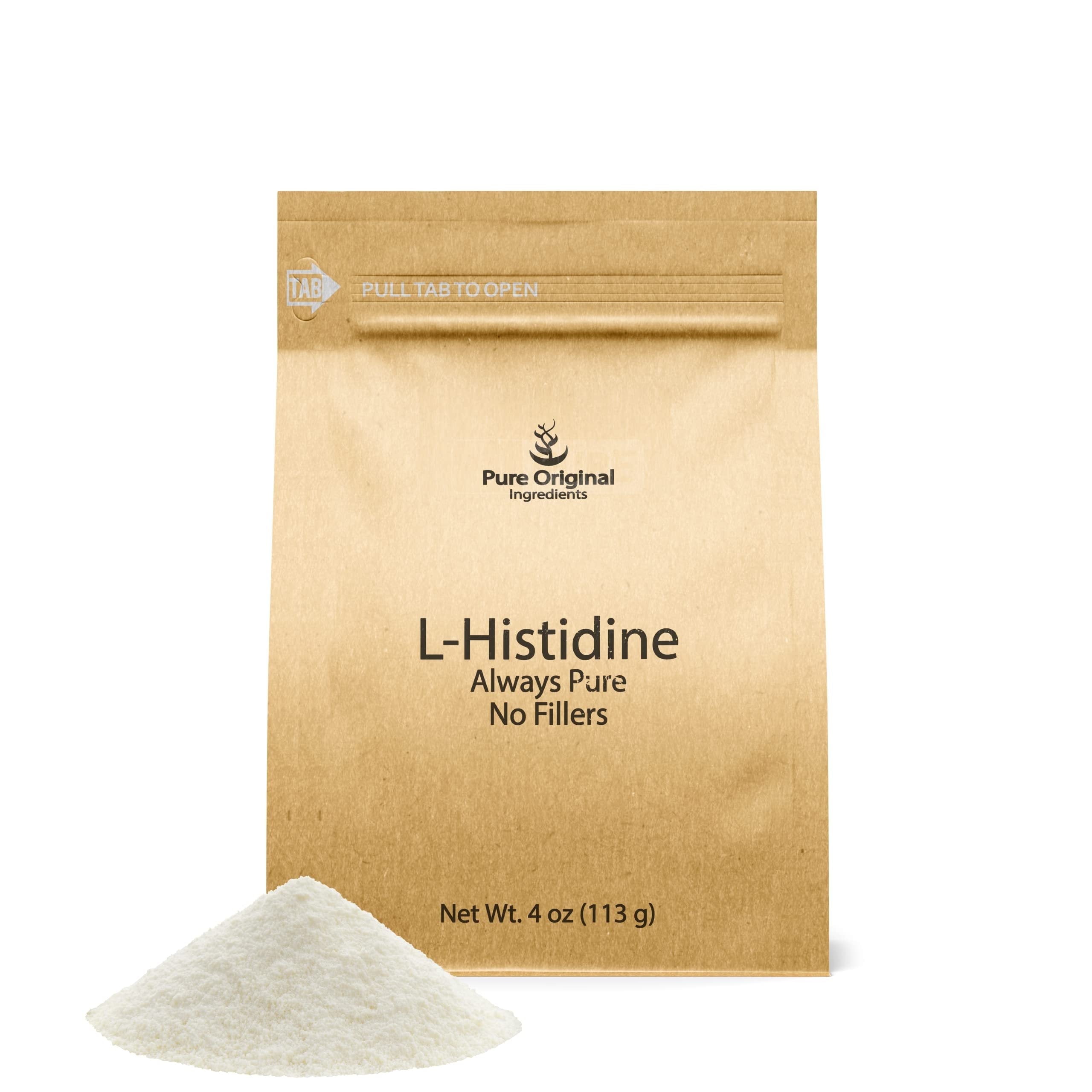 PURE ORIGINAL INGREDIENTS L-Histidine Powder 4 oz, Amino Acid ...