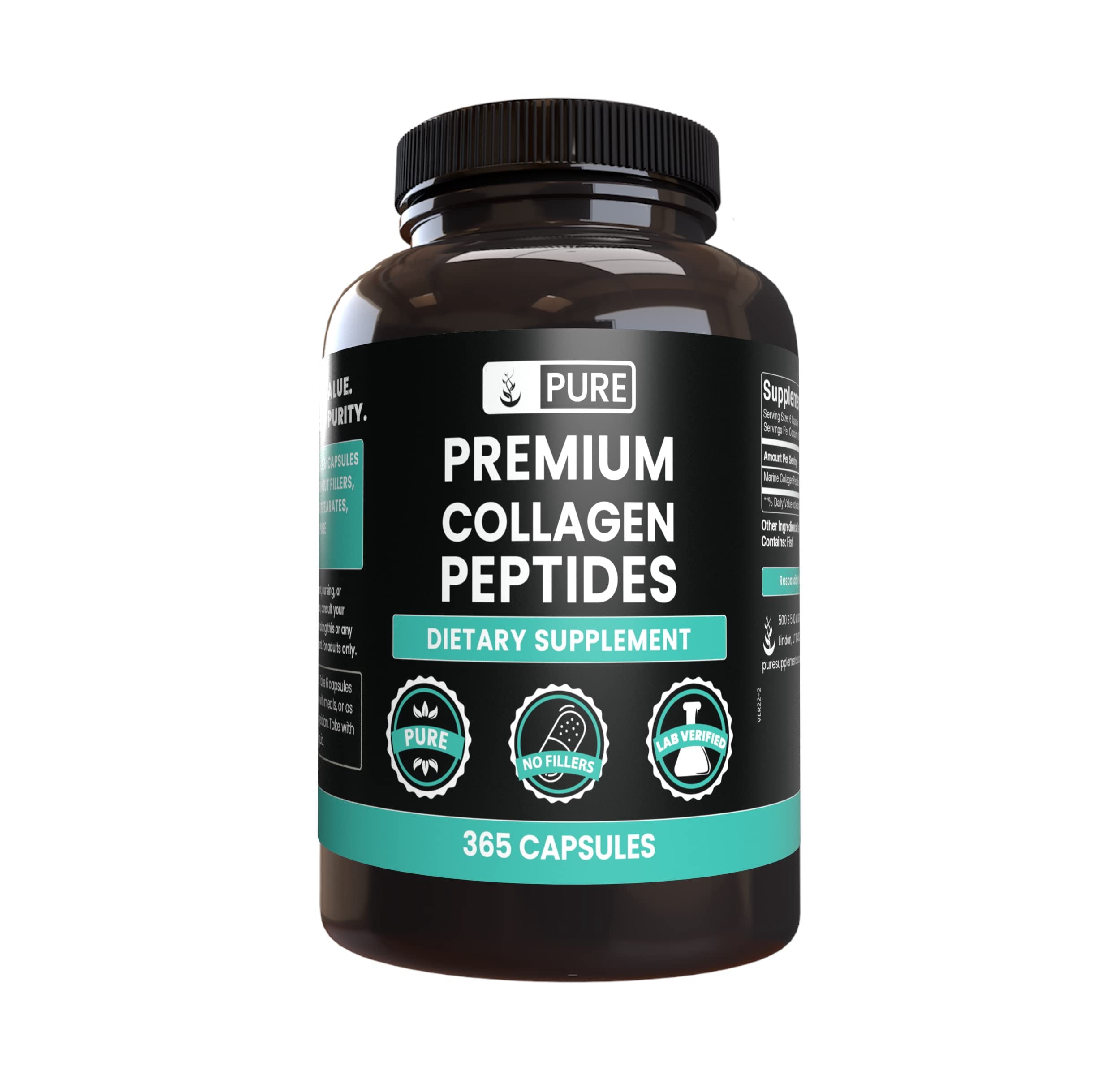 PURE ORIGINAL INGREDIENTS Marine Collagen 365 Capsules No Magnesium Or ...