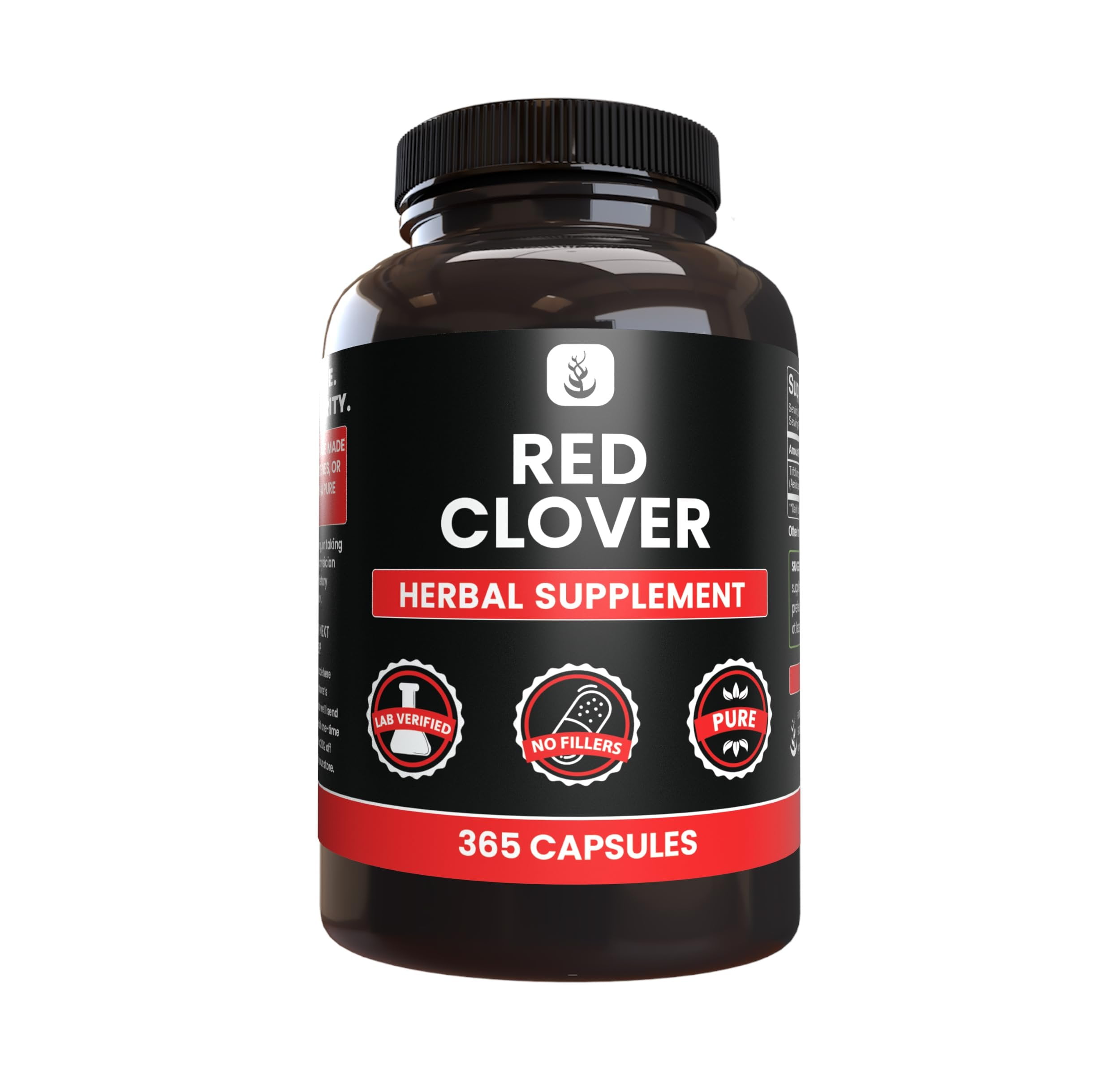 PURE ORIGINAL INGREDIENTS Red Clover 365 Capsules No Magnesium Or Rice ...