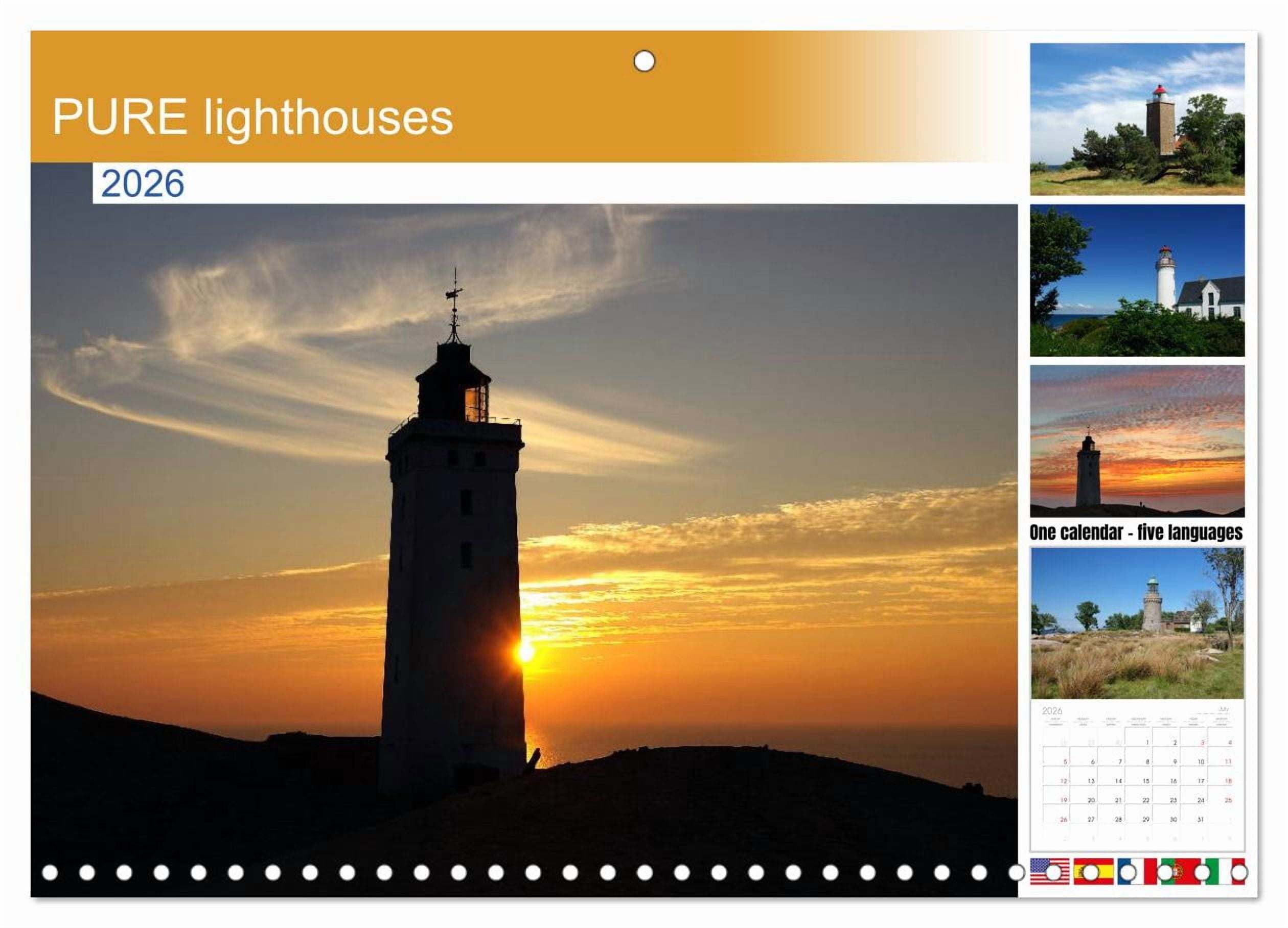 PURE lighthouses (Monthly Wall Calendar 2026 16.5 x 23.4 (open ...