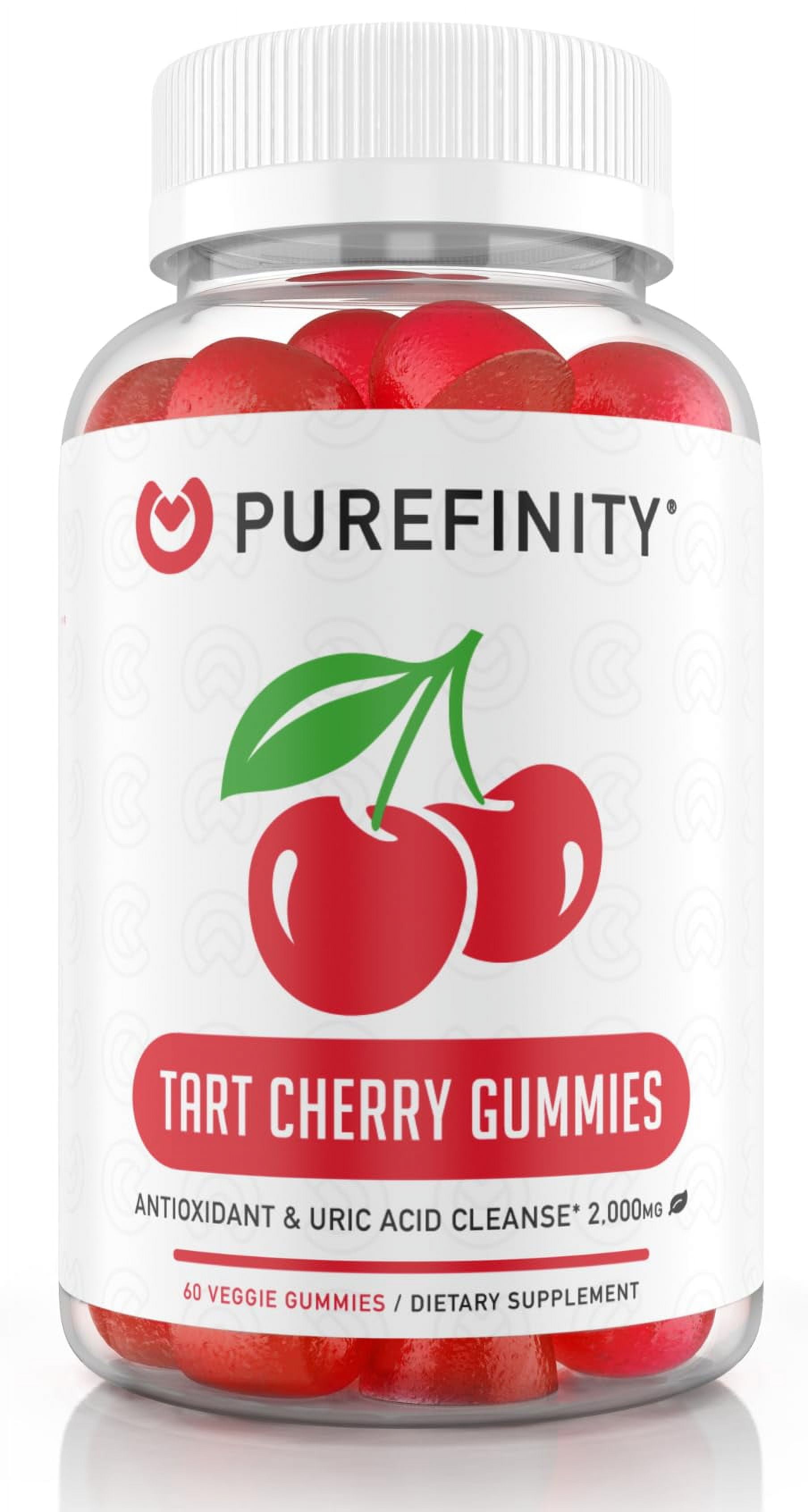PUREFINITY Tart Cherry Gummies Raw Vegan Cherry Extract Gummy for ...