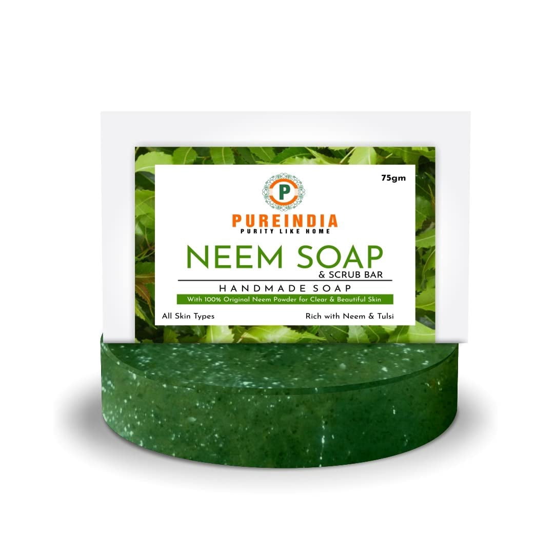 PUREINDIA Handmade Purifying Neem Original neem soapPack of3 For Acne ...