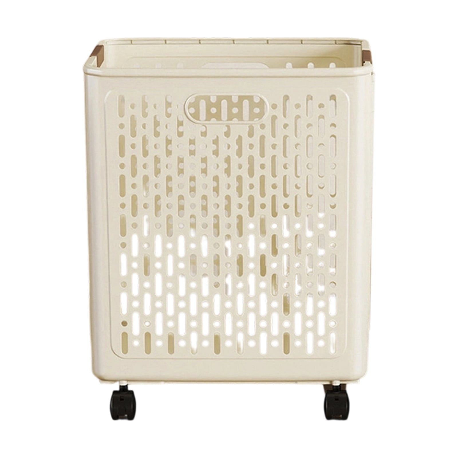 PUREKKI Foldable Collapsible Laundry Basket with Wheels and Handle ...