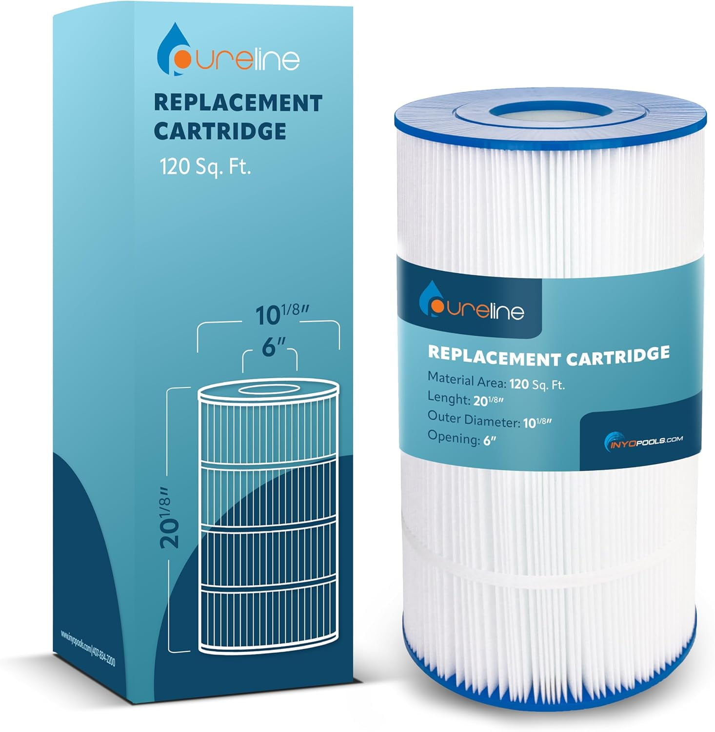 PURELINE 120 Sq Ft Pool Replacement Cartridge Filter, Compatible with ...