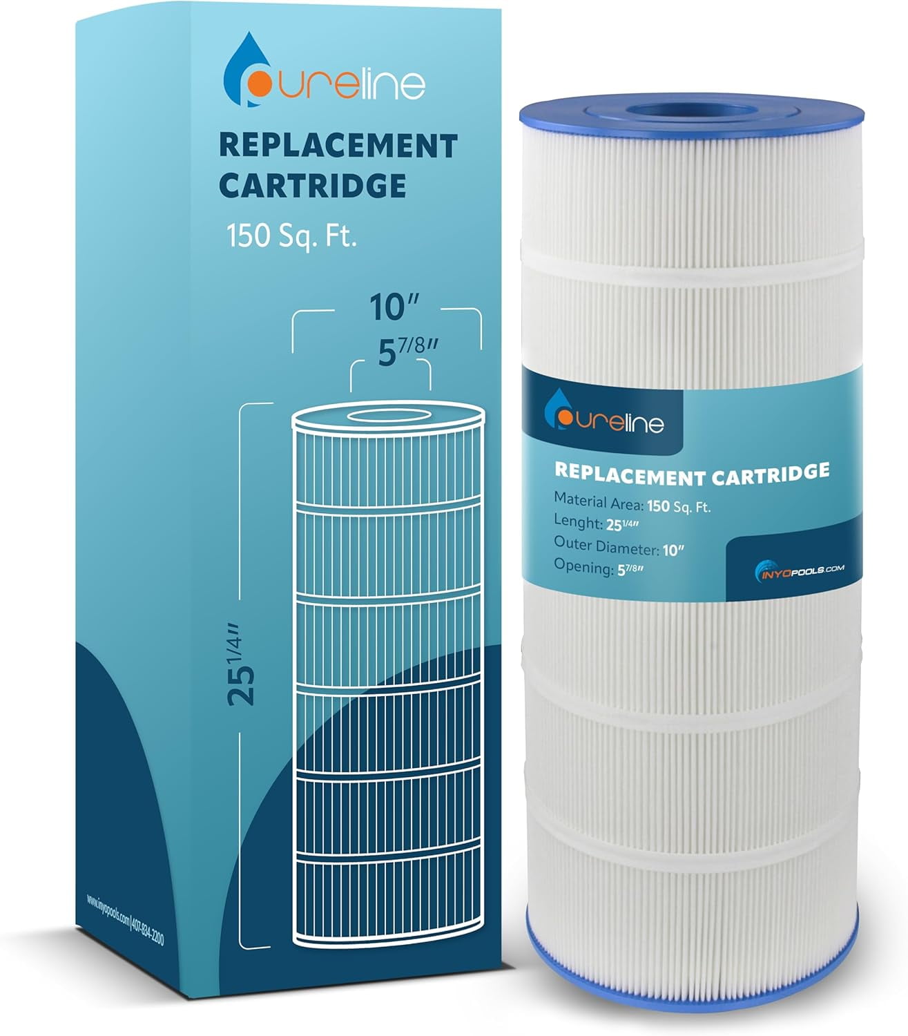PURELINE 150 Sq Ft Pool Replacement Cartridge Filter, Compatible with ...