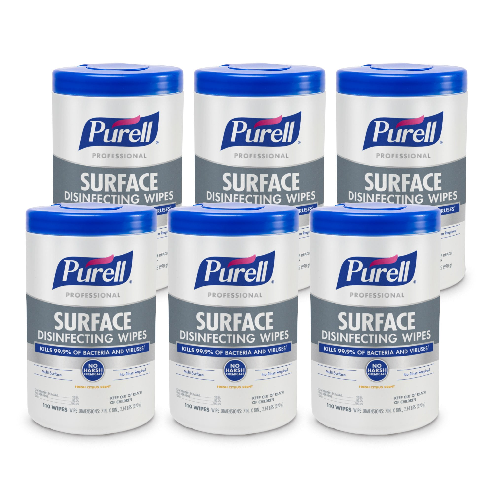PURELL® Professional Surface Disinfecting Wipes, Citrus Scent, 110 ...