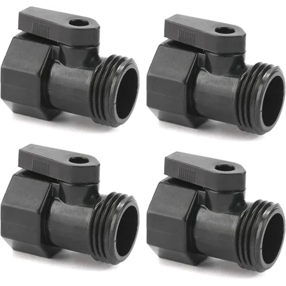 PURELY- 4 Pack 3/4" Garden Hose Shut Off Valve,1-Way Restricted-Flow ...