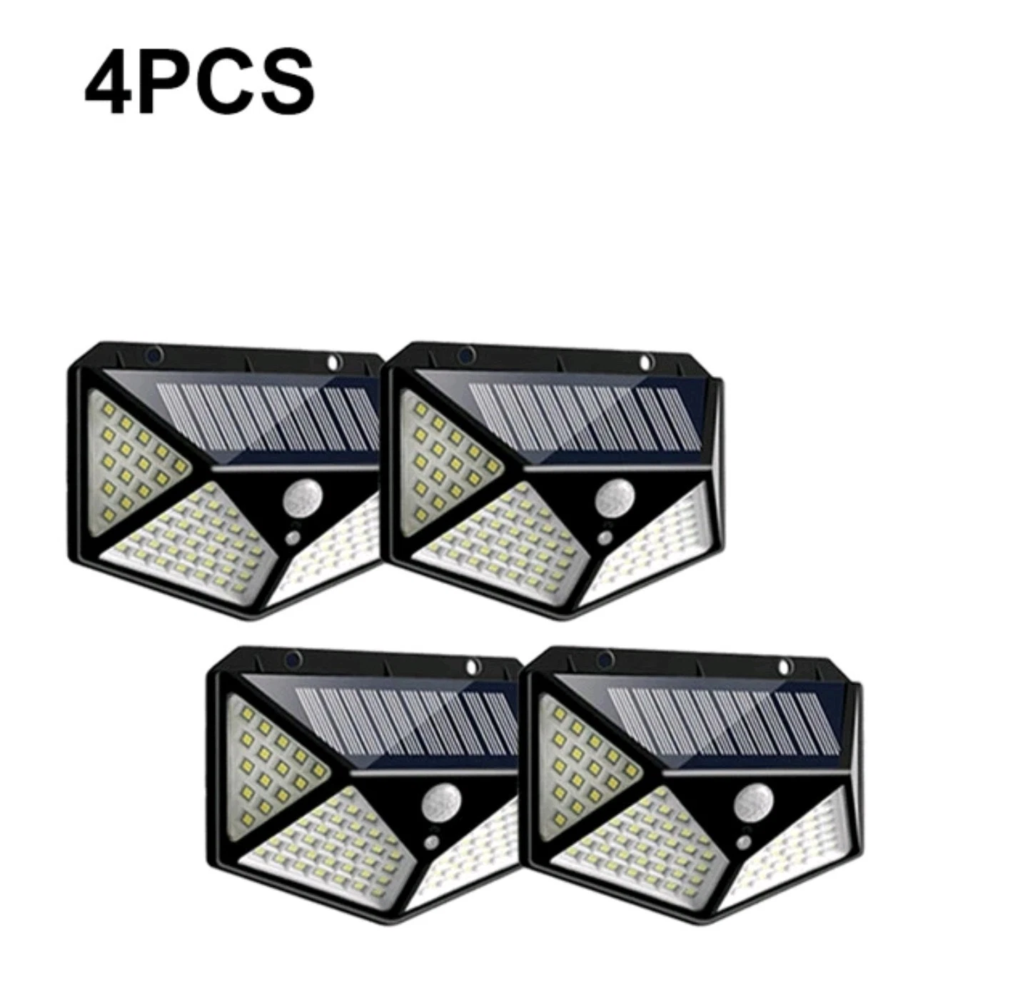PURELY- 4 Pack Solar Power 100 Led Light Pir Motion Sensor Outdoor ...