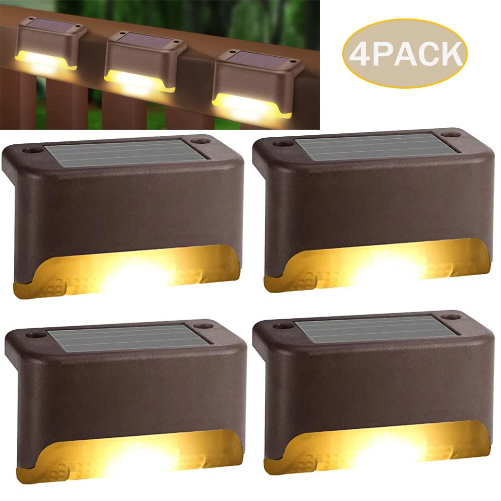 PURELY- 4X Solar Led Deck Lights Outdoor Stairs Garden Patio Railing ...