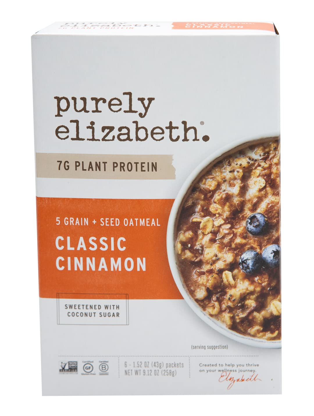 PURELY ELIZABETH Classic Cinnamon IFF17 Instant Oatmeal, 9.12 OZ ...