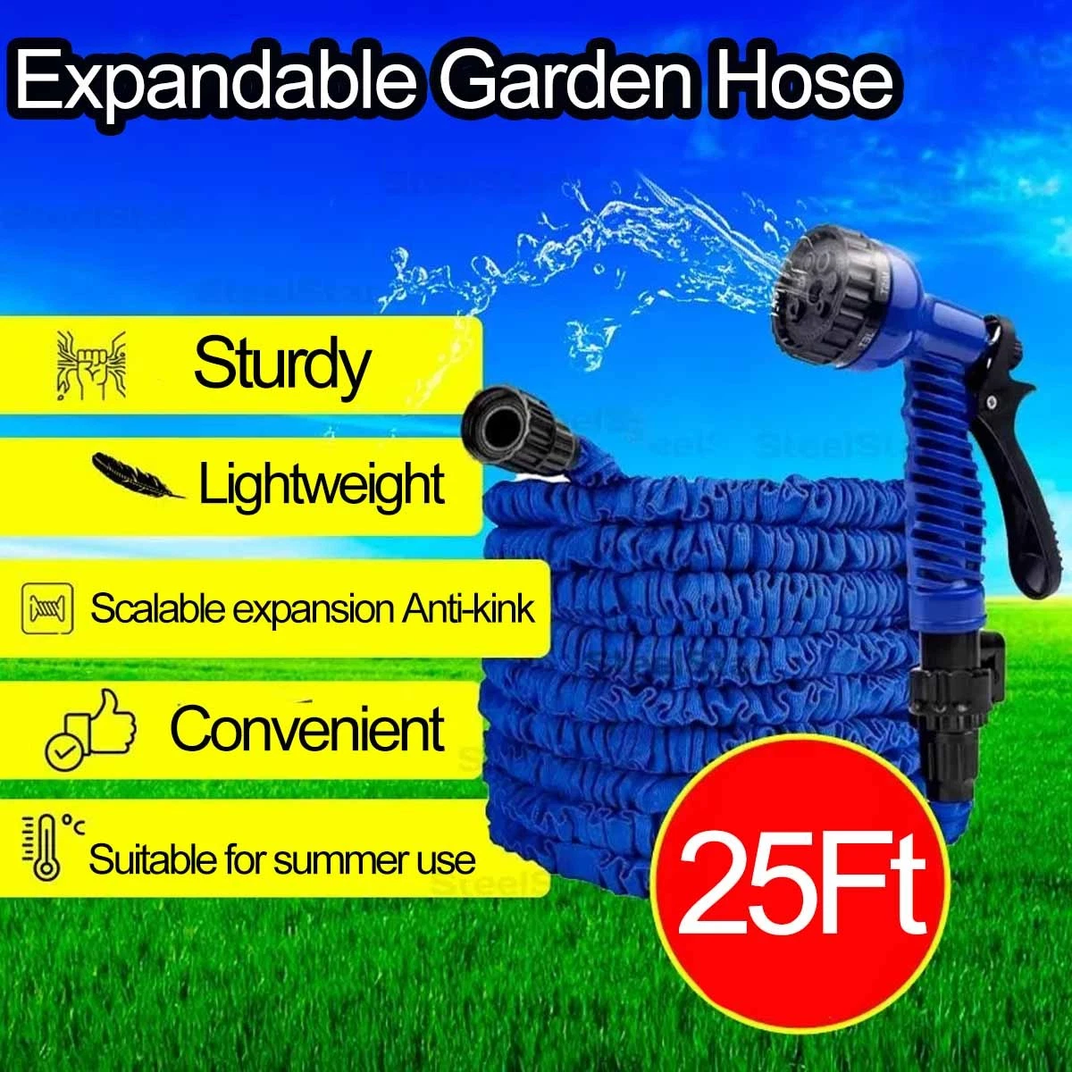 PURELY- Heavy Duty Expandable Flexible Garden Hose Magic Water Pipe ...