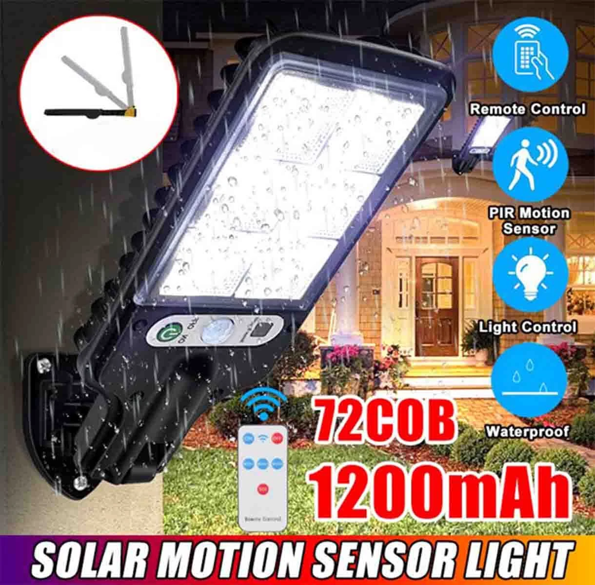 PURELY- Led Solar Powered Night Safety Street Light With Motion Sensor ...