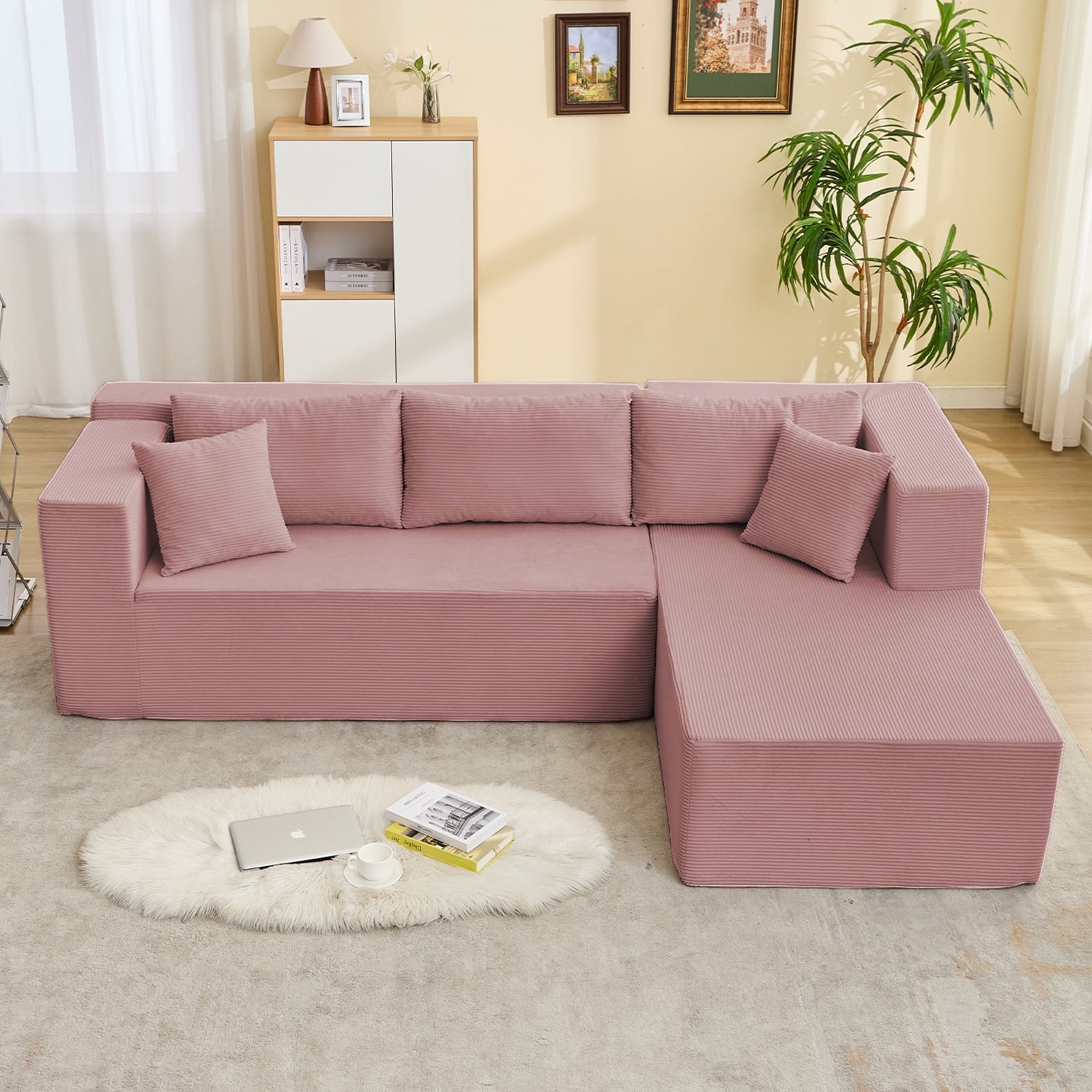 PUREMIND 106" Cloud Sectional Sofa with L-Shape Chaise, Sectional Couch ...