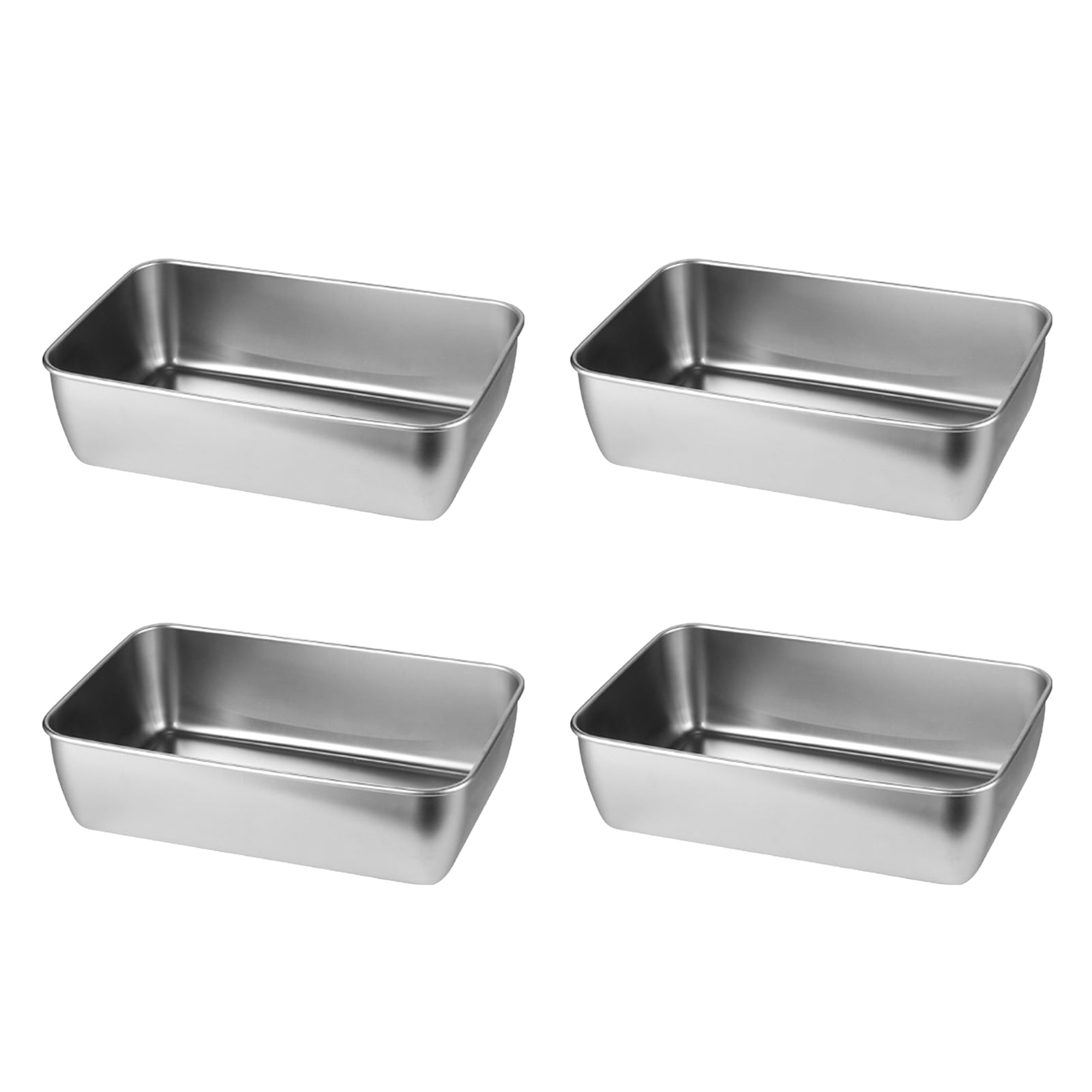 PUREOY 1/2/3/4Pcs Bread Loaf Pan for Baking Stainless Steel Rectangular ...