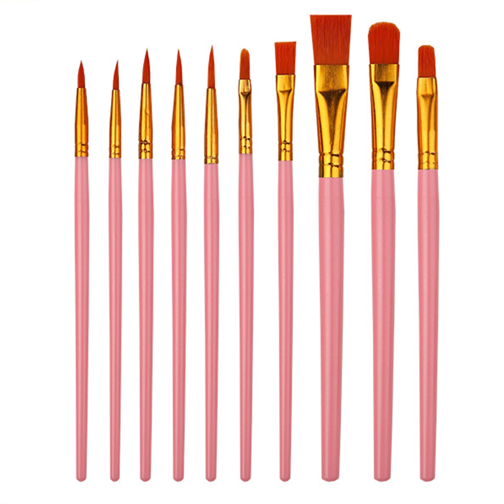 PUREOY 10Pcs Artist Paint Brushes with Long Handle Soft Bristles Strong ...