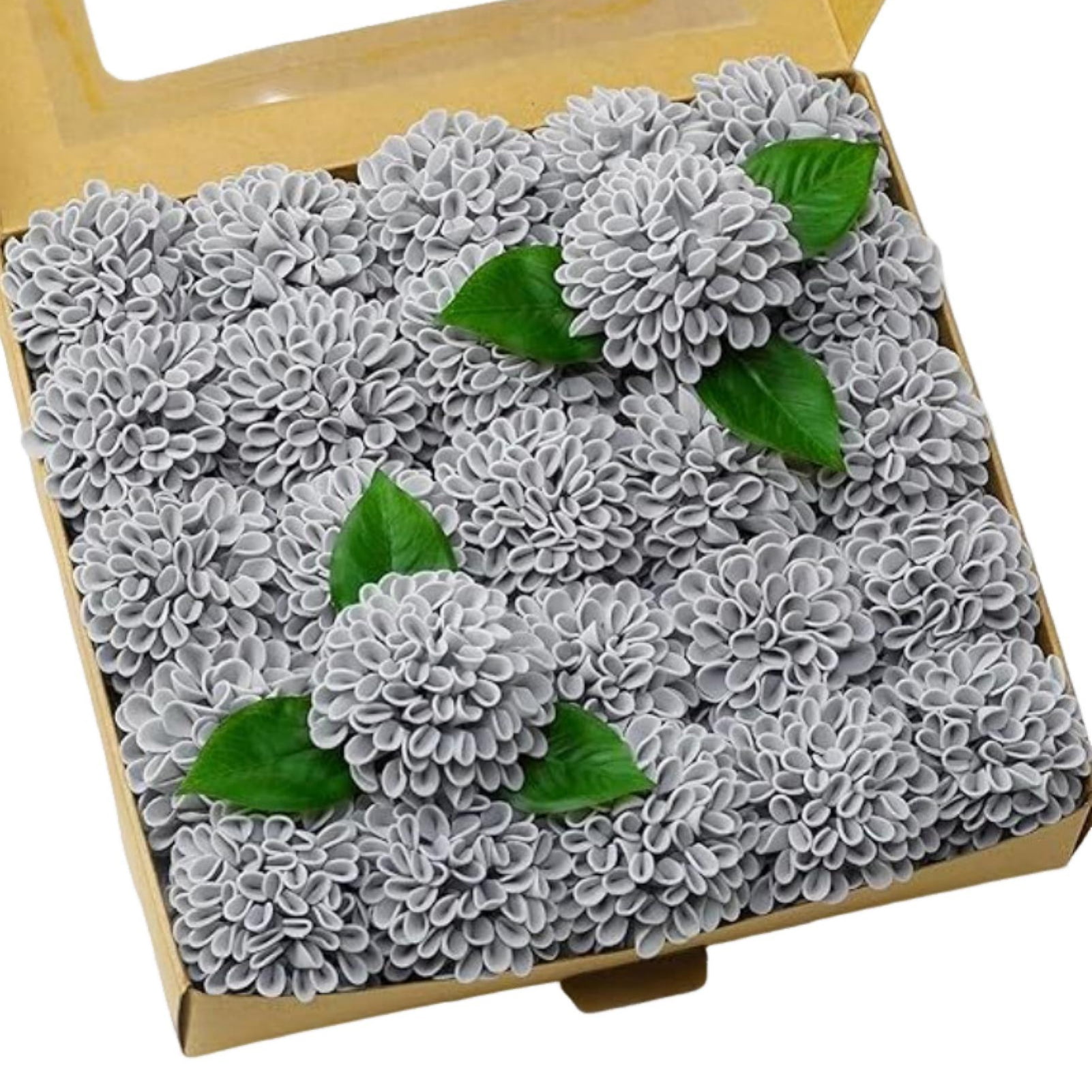 PUREOY 25 Pcs Simulated Hydrangeas 7cm Diameter Artificial Flower with ...