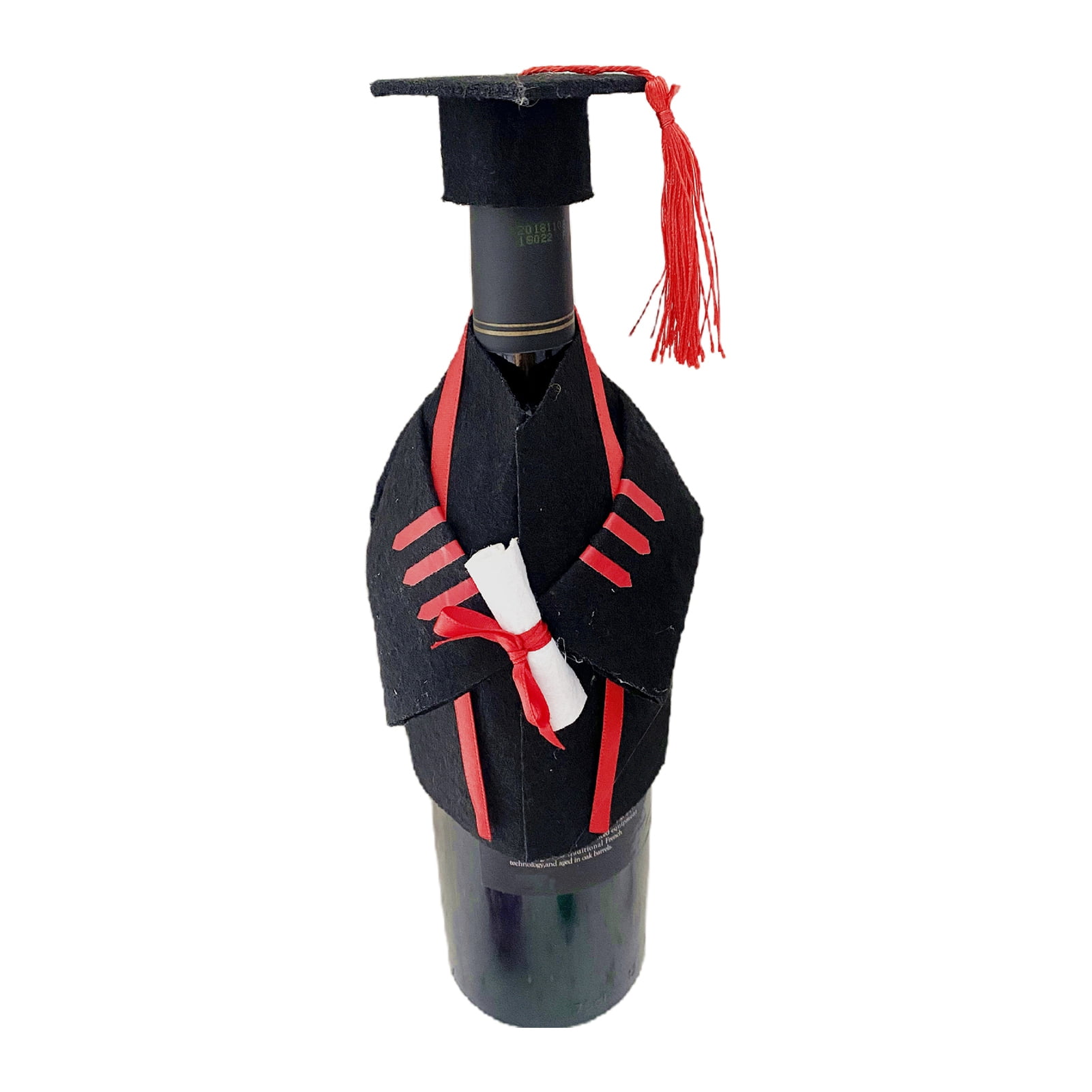 PUREOY 2Pcs/Set Felt Graduation Wine Jacket Bottle Cap Wine Coat Bottle ...