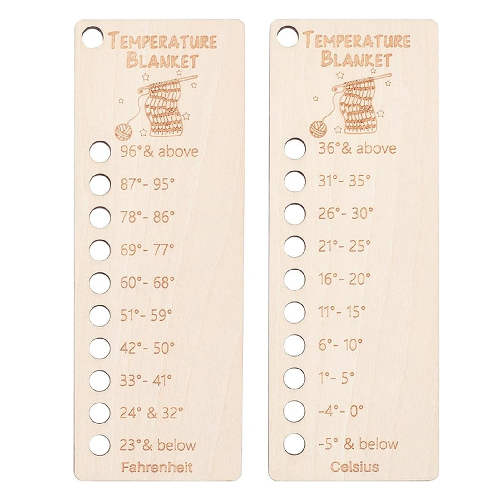 PUREOY 2Pcs Temperature Blanket Color Chart Knitting Crochet Projects ...