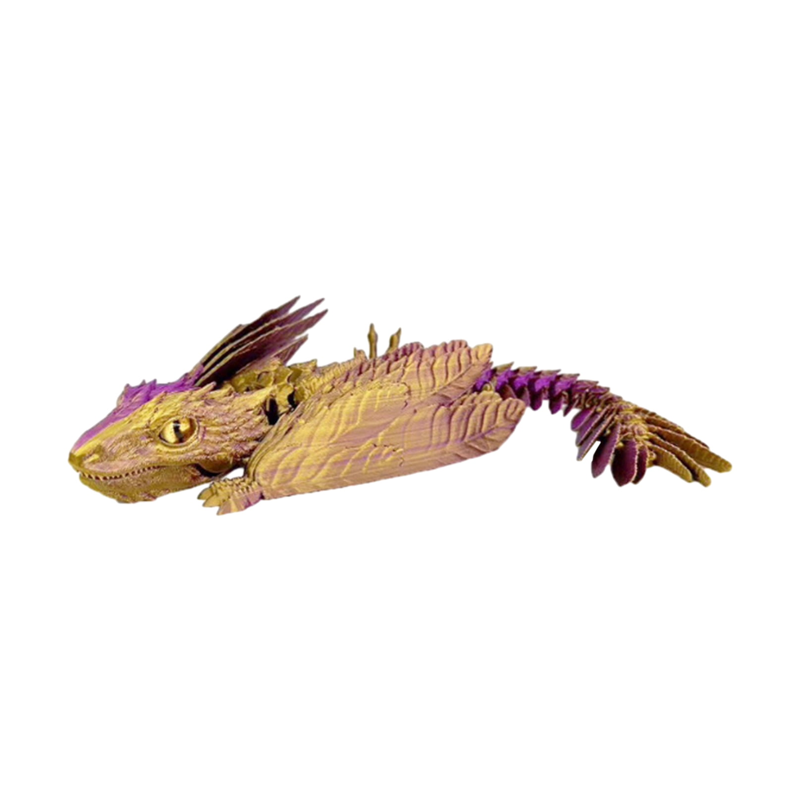 PUREOY 3D Printed Feather Dragon Figurine Movable Joints Flying Dragon ...