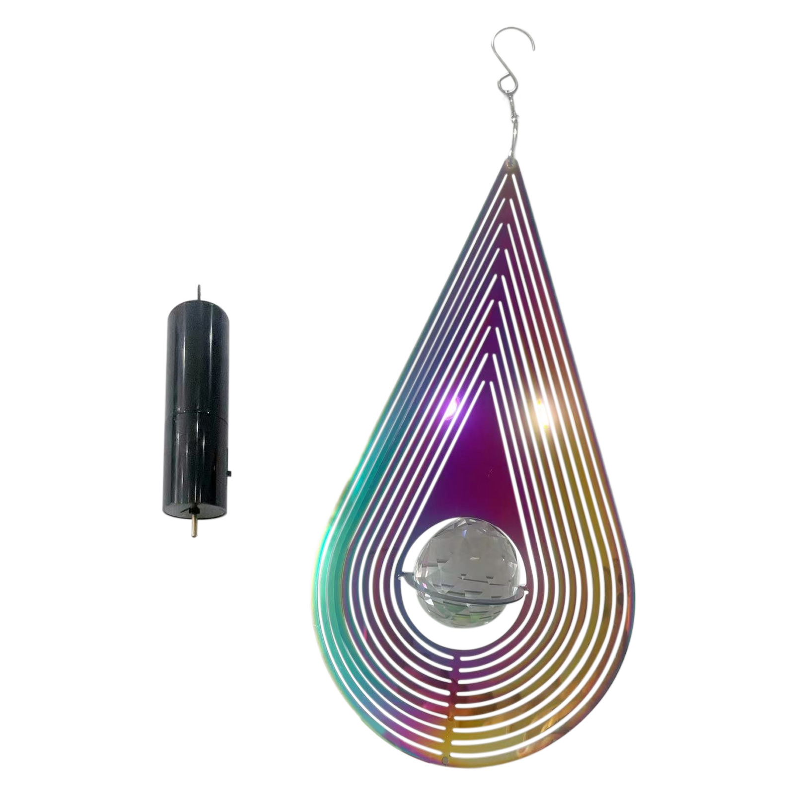 PUREOY 3D Waterdrop Wind Spinner Decoration with Faux Crystal Hook ...