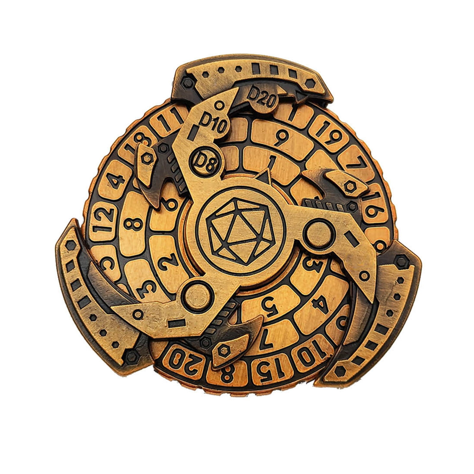 PUREOY 7-In-1 Metal Dice Fidget Spinner Portable Vintage Heavy Duty ...