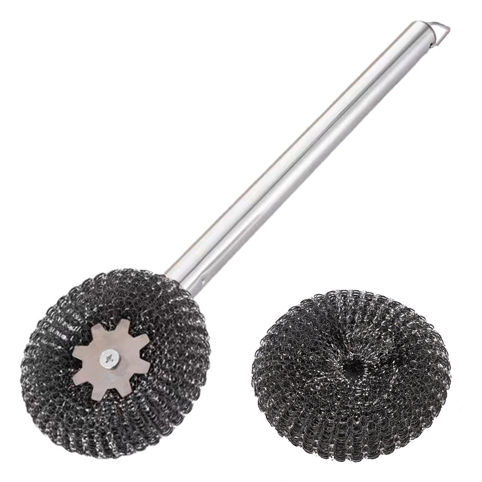 PUREOY Baking Steel Wire Scrubber with Long Handle Easy to Clean Heavy ...