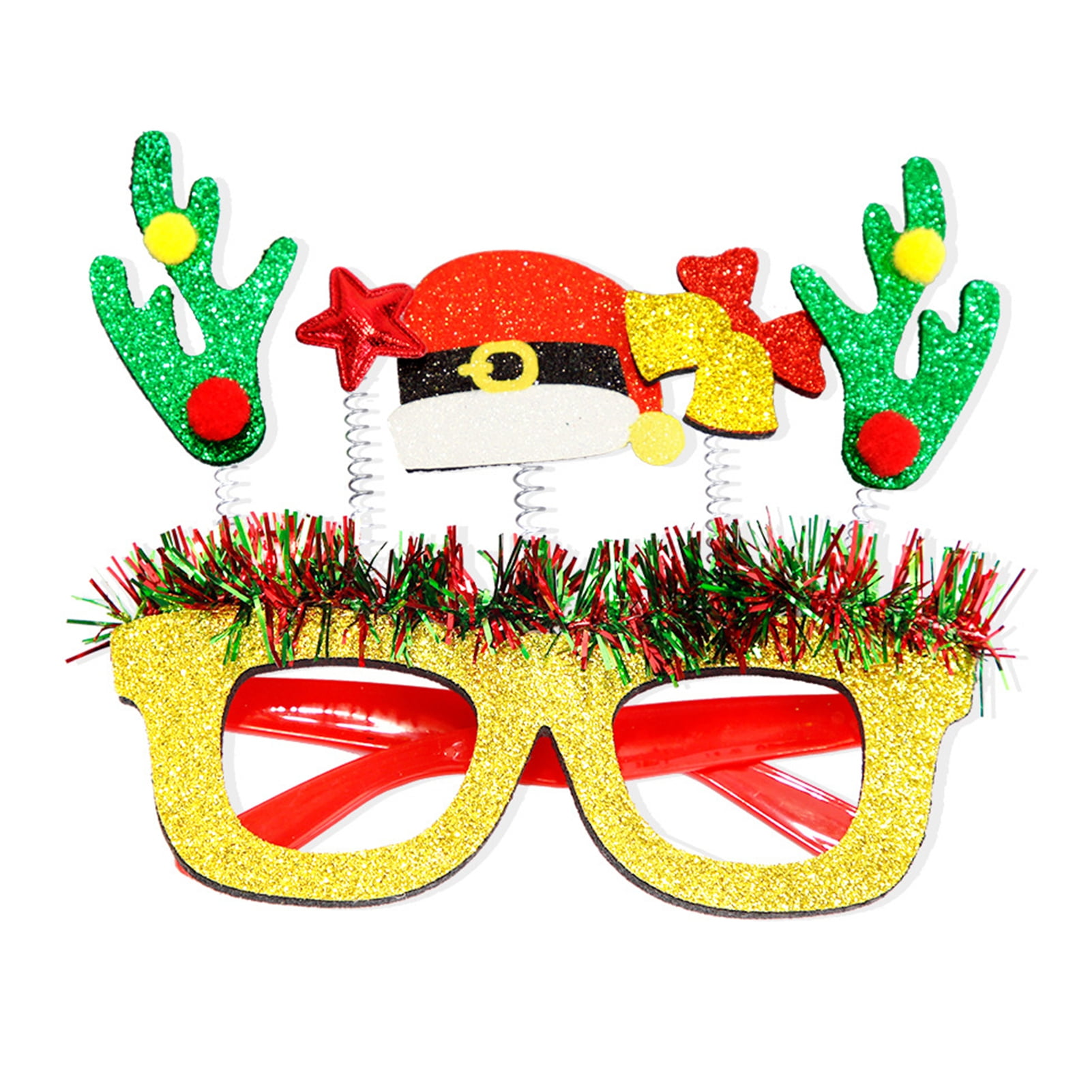 PUREOY Christmas Glasses Santa Hat Snowman Tree Elk Antler Merry ...