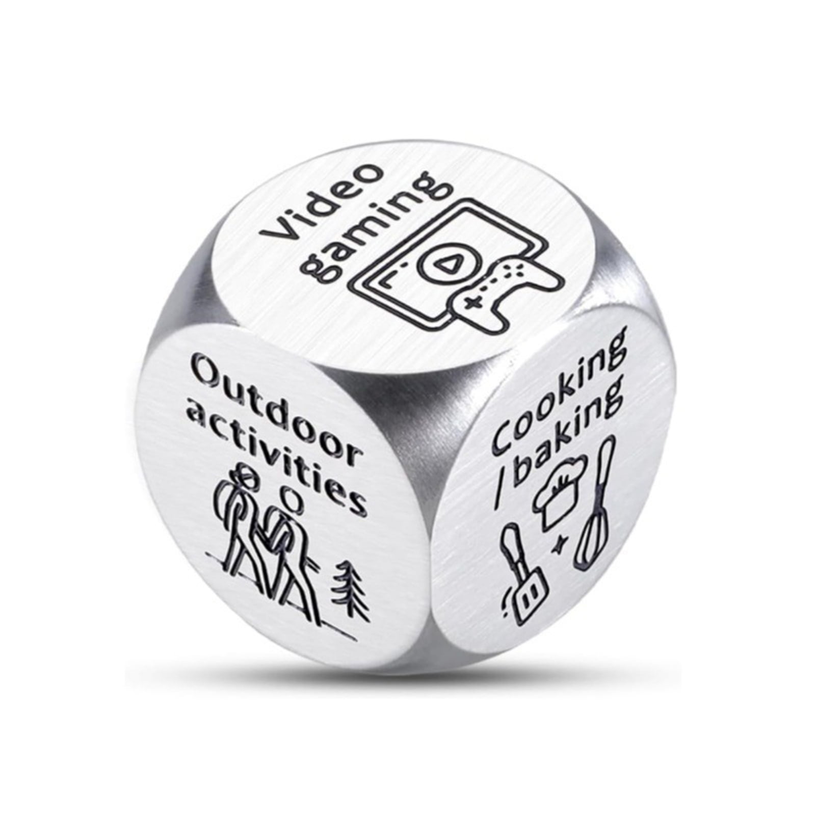 PUREOY Decision Dice Stainless Steel Engraved Date Night Dice for ...