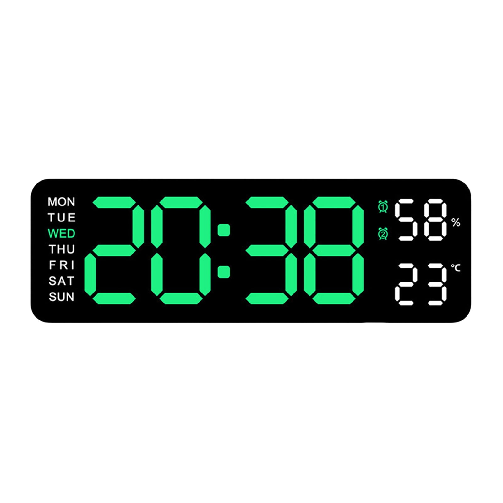 PUREOY Desktop Digital Clock Large Display Calendar Clock with Two ...
