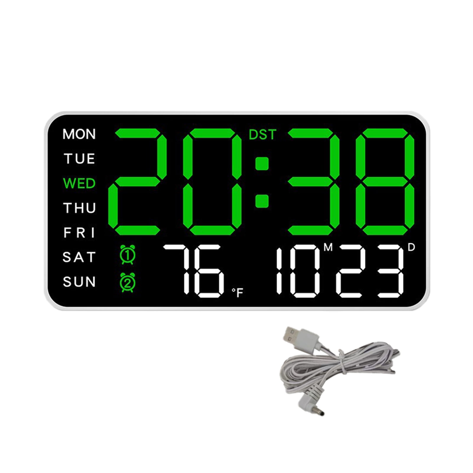 PUREOY Digital Wall Clock Large Display Auto Dimming Easy-Setup ...