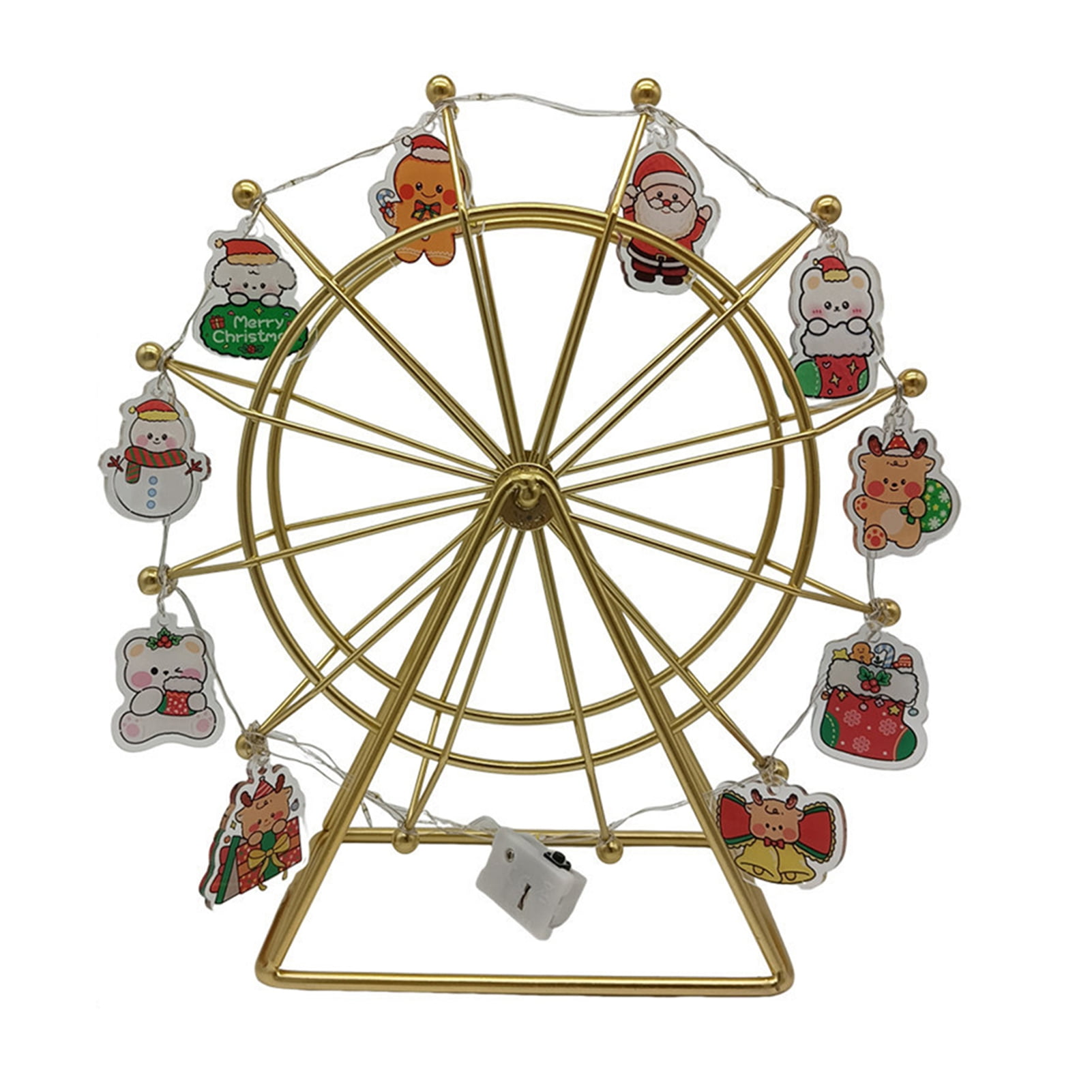 PUREOY Ferris Wheel Decoration Metal Rotating LED Ferris Wheel Night ...