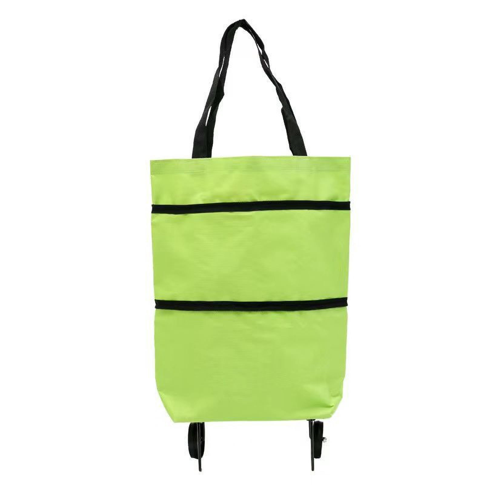 PUREOY Foldable Roller Shopping Bag with Rotary Wheels Large Capacity ...