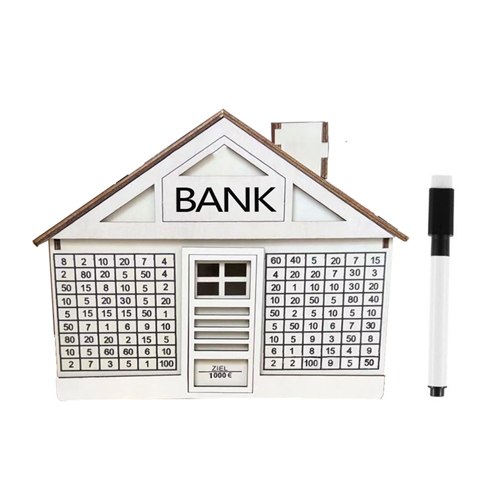 PUREOY House Wood Money Box with Counter Large Capacity Piggy Bank Coin ...