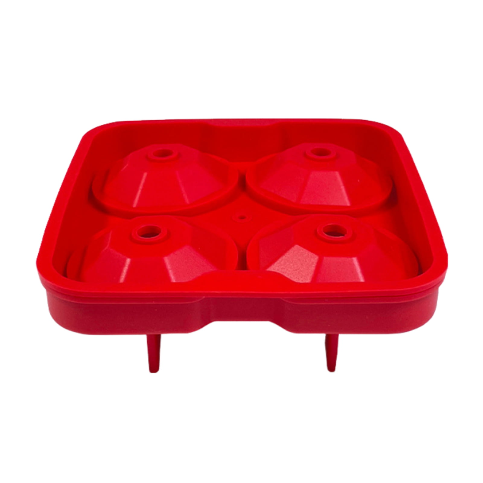 PUREOY Ice Cube Tray Reusable Diamond Shape Silicone 4-cavity Ice Mold ...