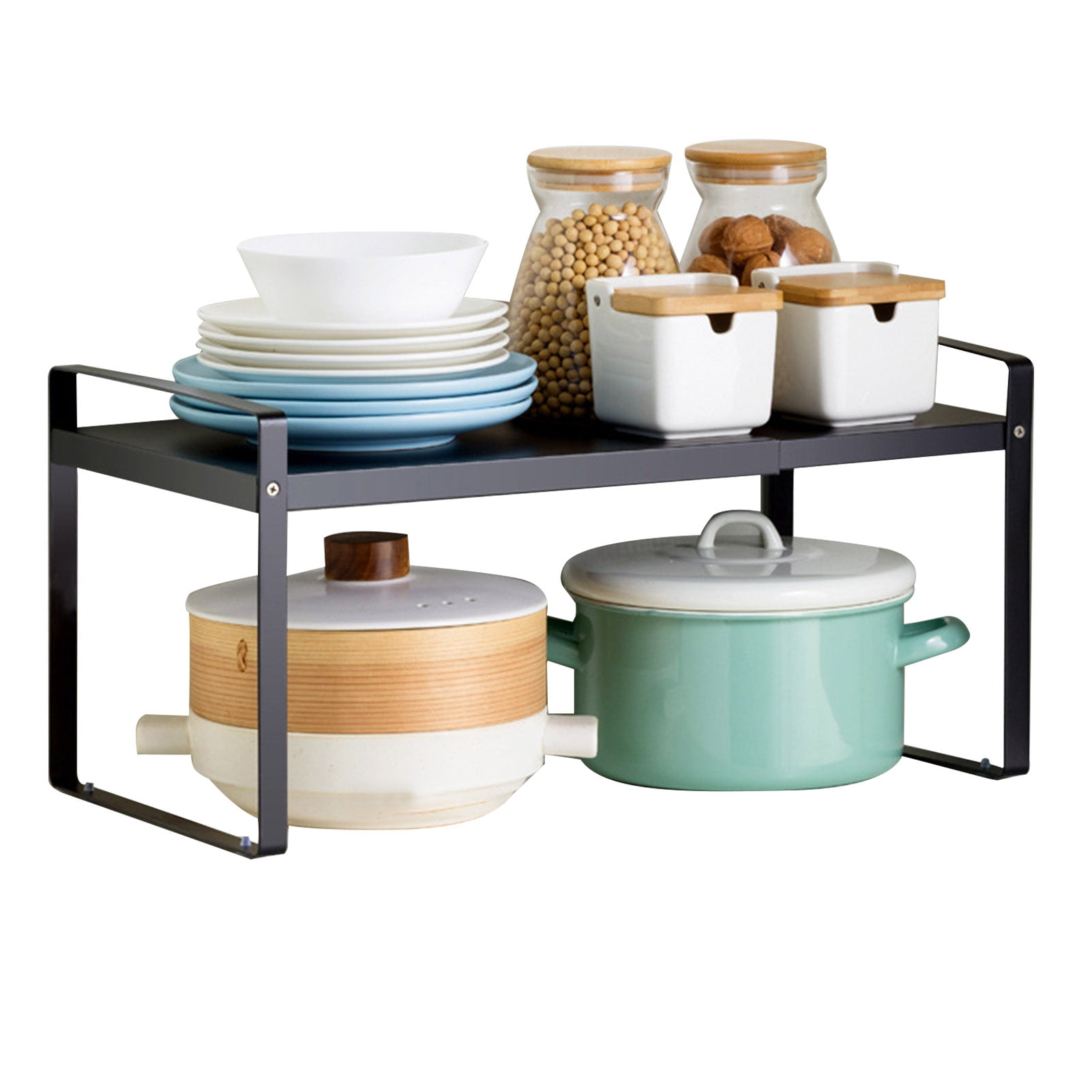 PUREOY Kitchen Storage Rack Expandable Two Tiers Stable Structure Heavy ...