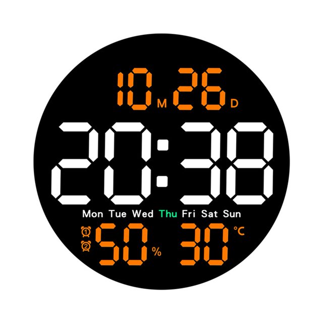 PUREOY LED Wall Clock Large Display Easy to Read Remote Control ...