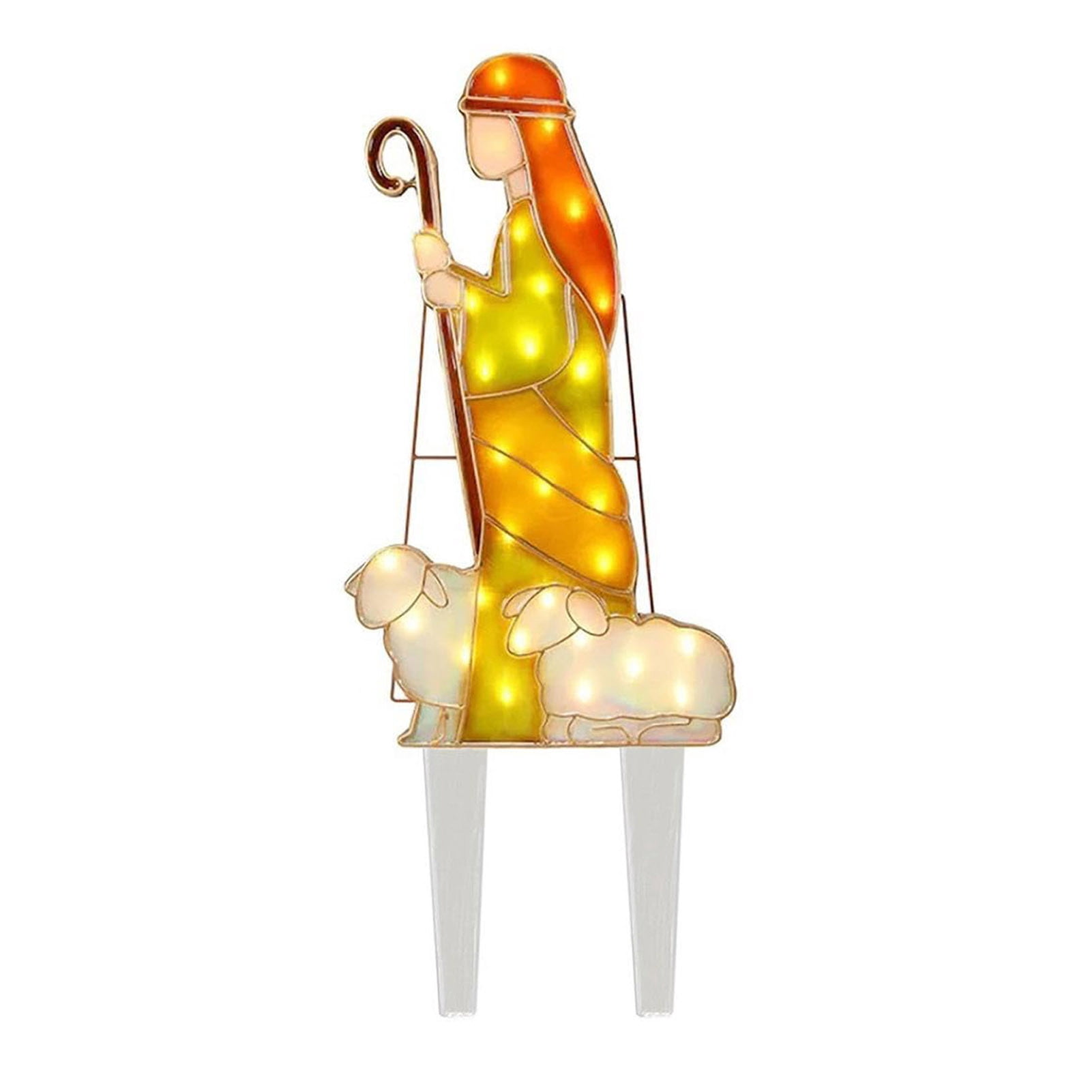 PUREOY Nativity Scene Garden Stake Lighted Holy Family Ground Stake ...