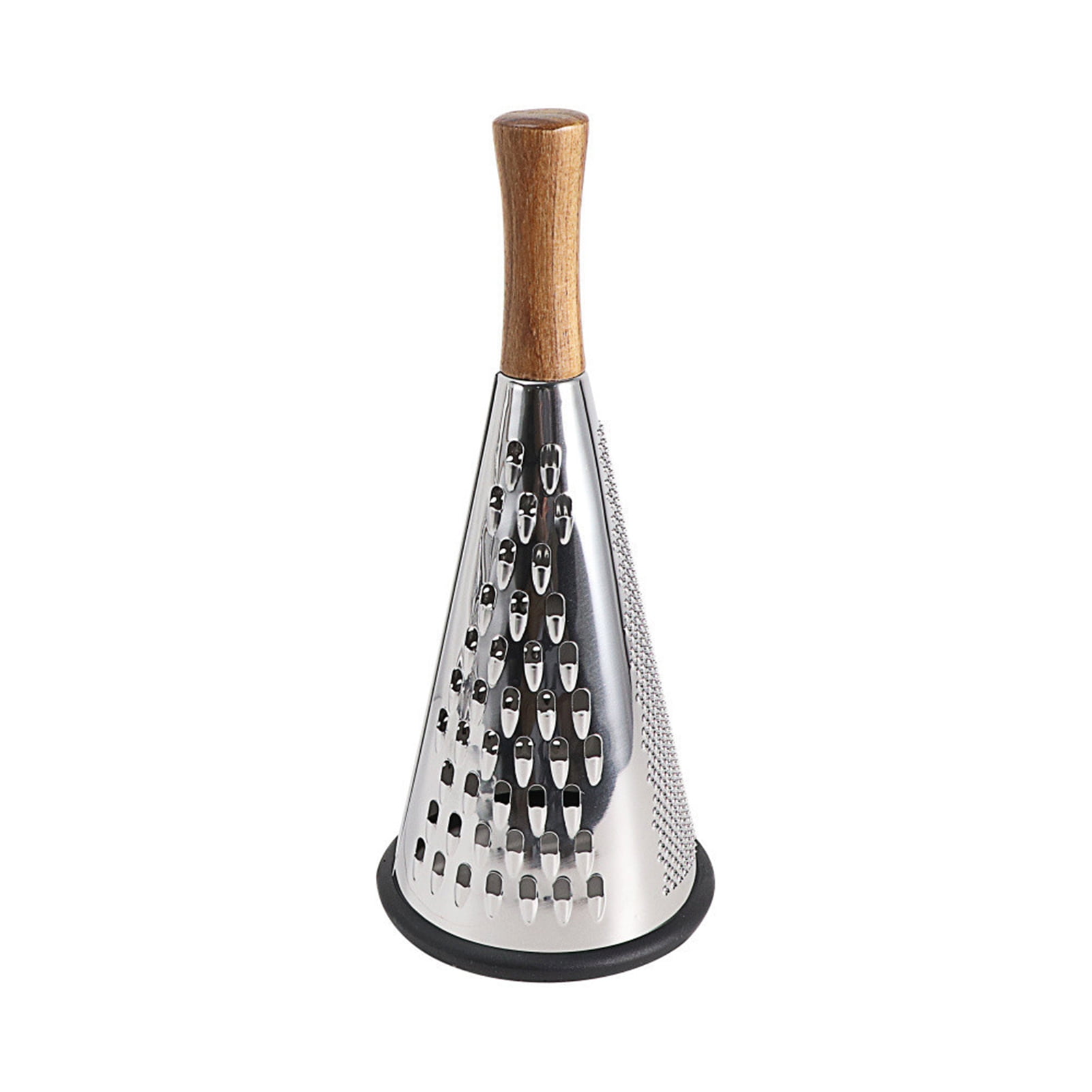 PUREOY Stainless Steel Cone Cheese Grater with Wood Handle 3 Sided ...