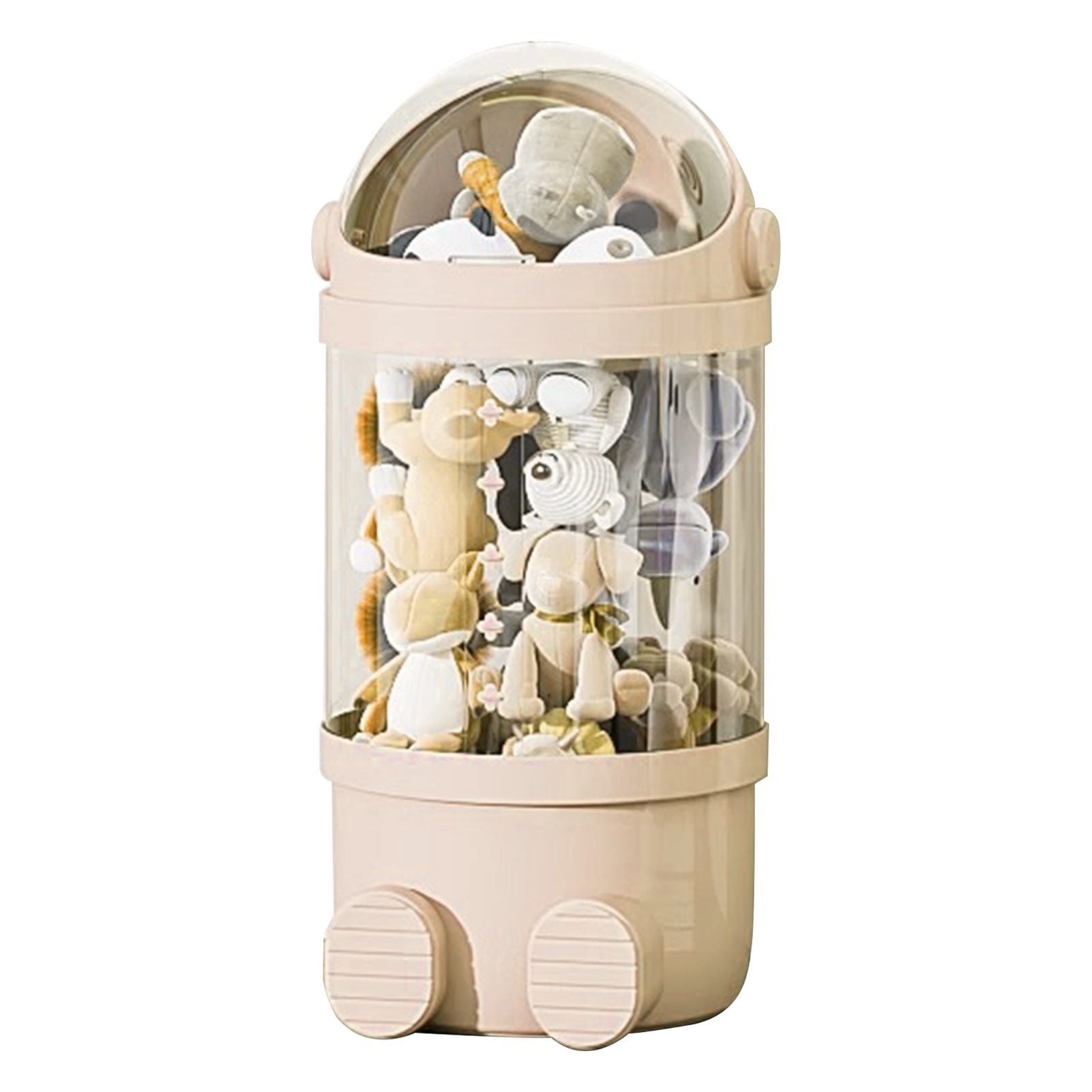 PUREOY Transparent Vertical Toy Organizer Doll Storage Bucket Large ...