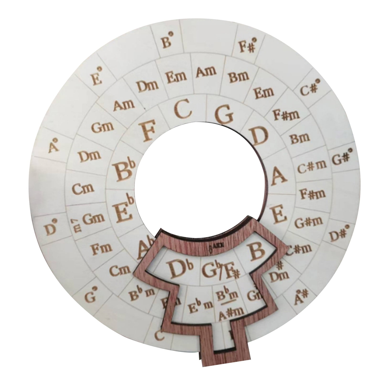 PUREOY Wooden Melody Tool Portable Music Chord Wheel Circle of Fifths ...