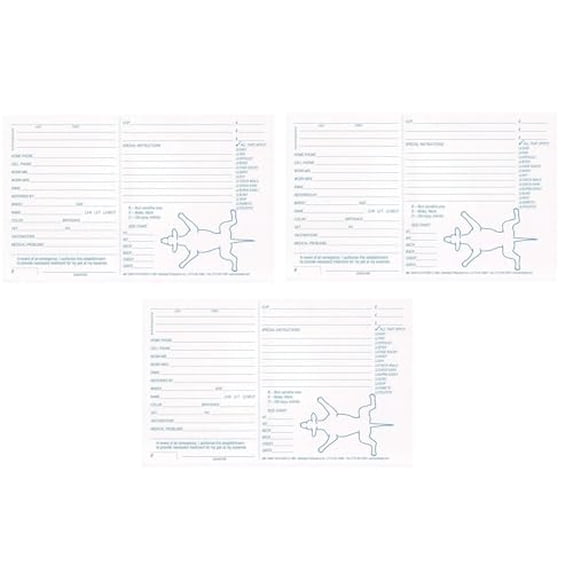 PUREPET White Klip Kards Dog Grooming Kennel Card Diagram Info ...