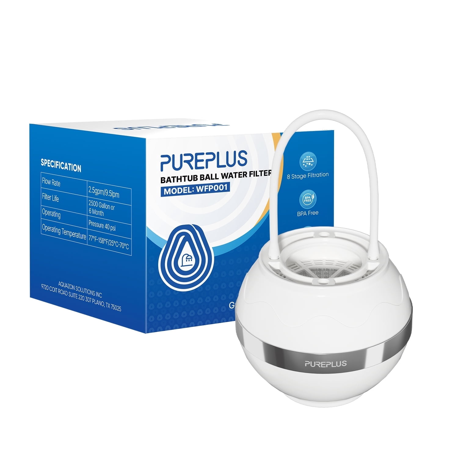 PUREPLUS Bathtub Bath Water Filter for Tub Faucet, 8 Stages Kinder ...