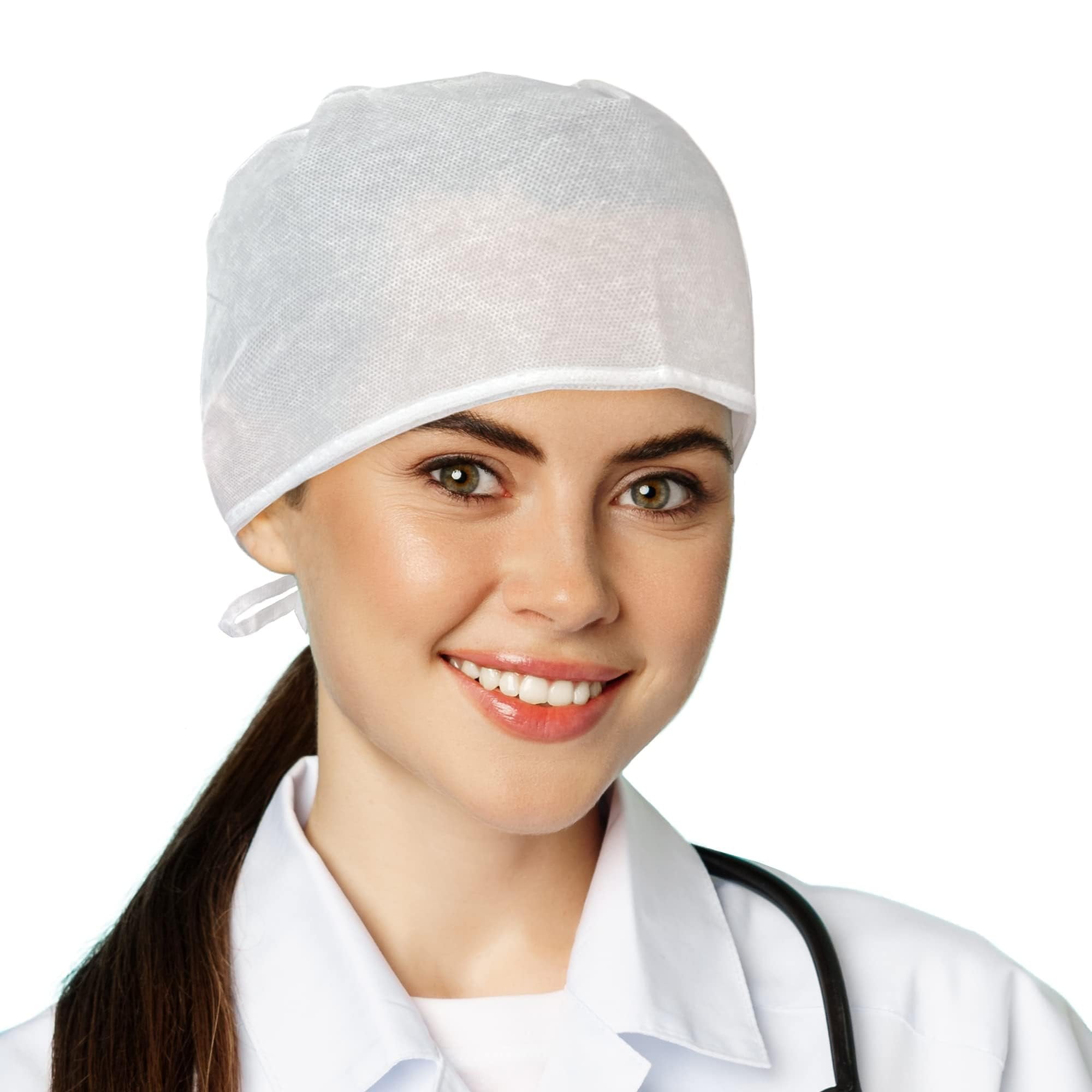500 pcs White Disposable Surgical Caps 30 GSM, Surgical Hats for Women ...
